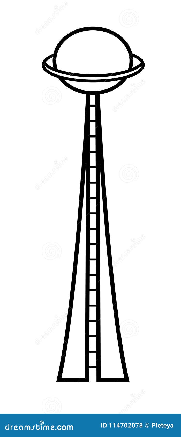 Outline Tower Freefall Vector Icon. Isolated Black Simple Line Element ...