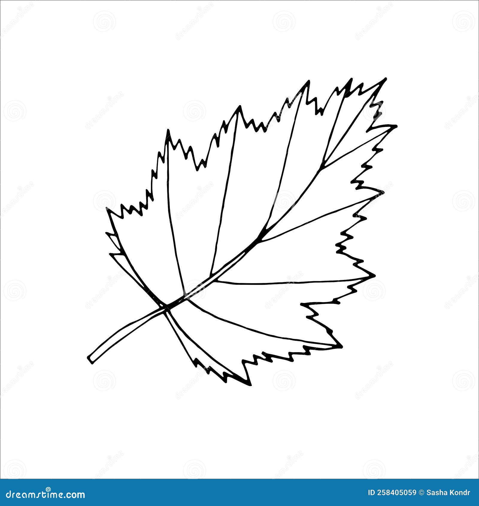 Outline Tree Leaf for the Design of Autumn Products Stock Vector ...