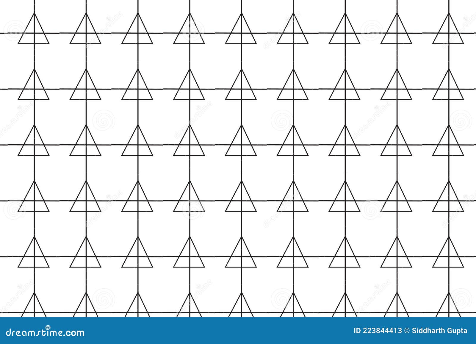 Outline Triangles Black White Background a Graphic Vector Seamless ...