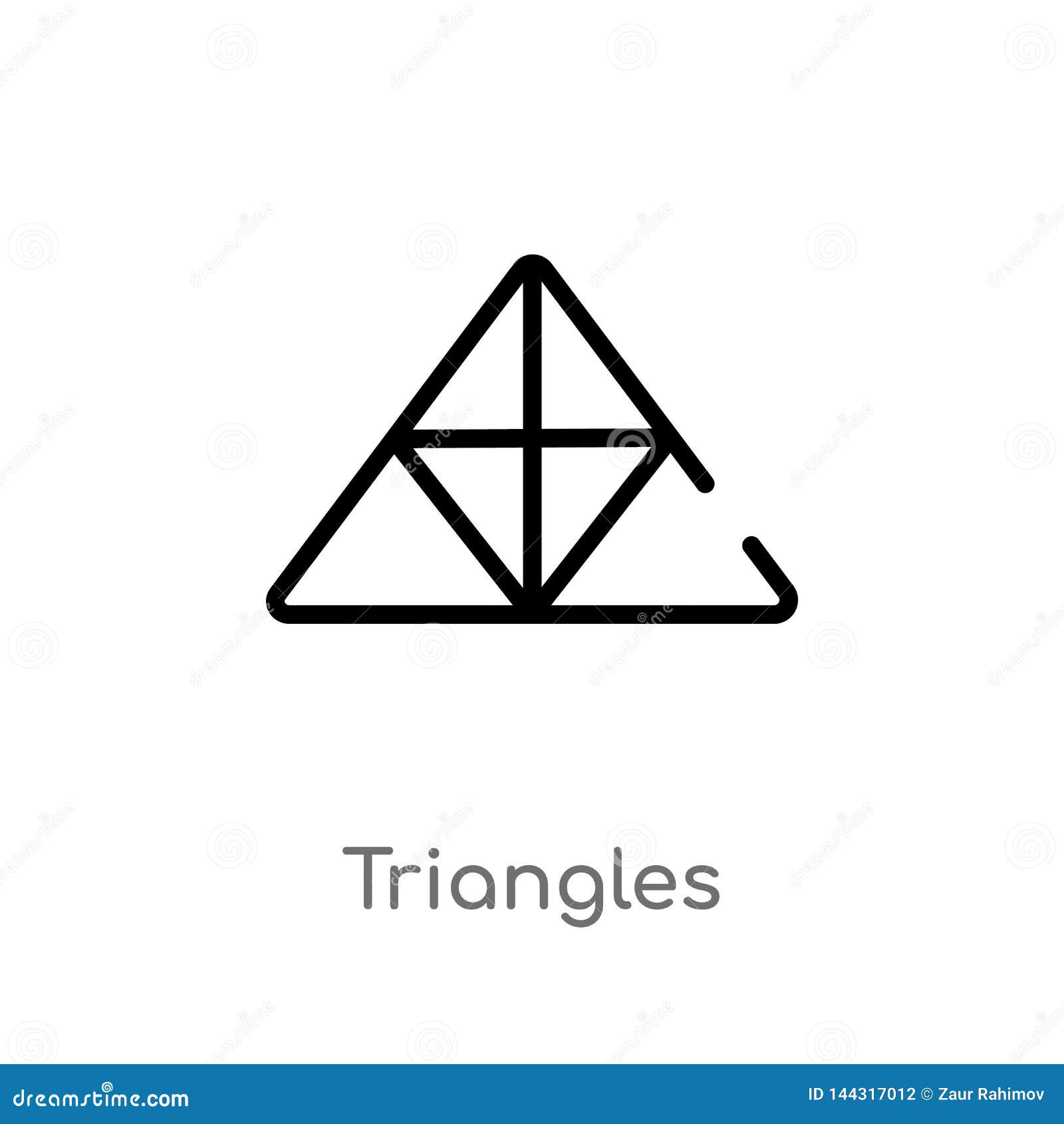 Outline Triangles Vector Icon. Isolated Black Simple Line Element ...