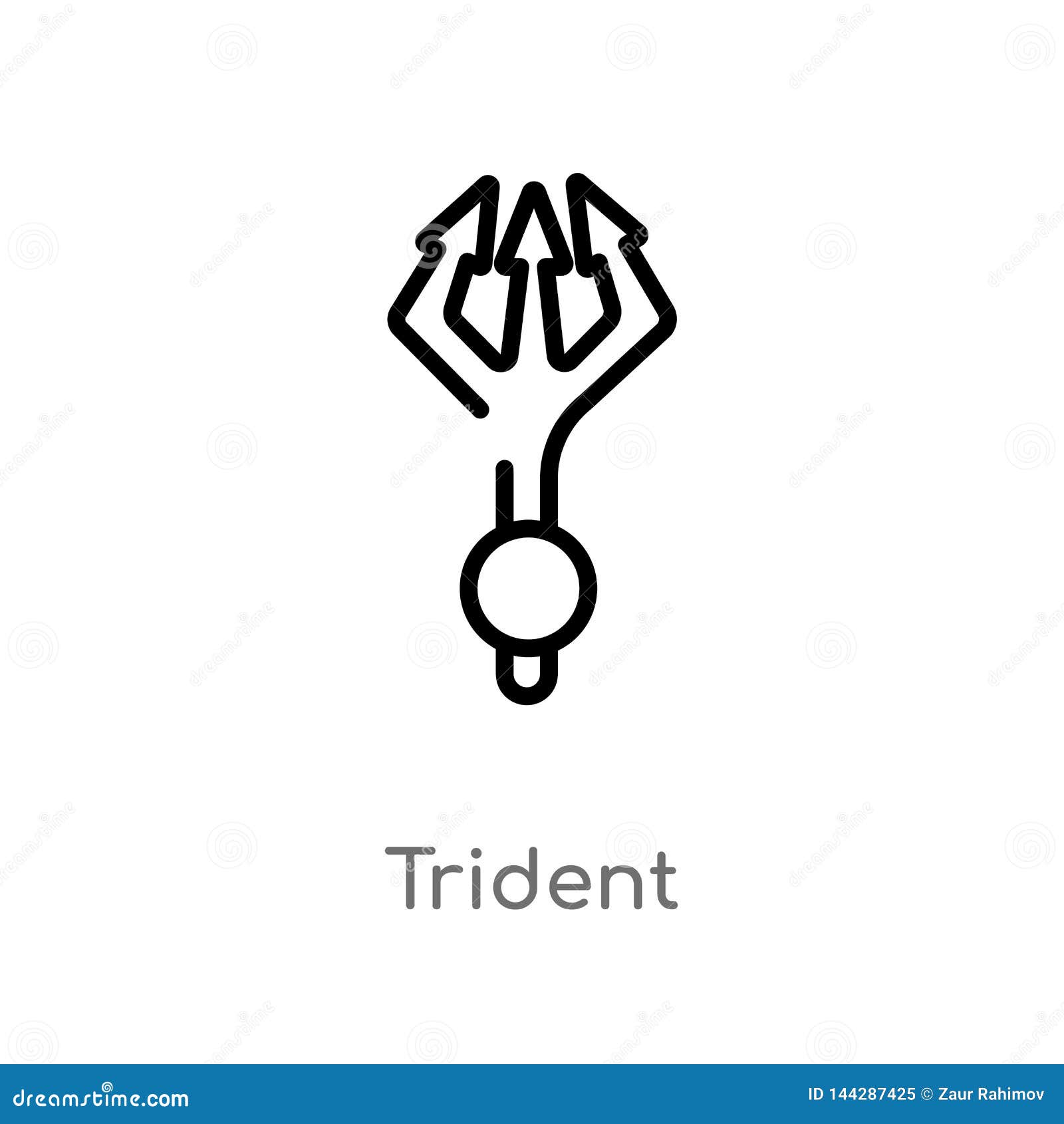Outline Trident Vector Icon. Isolated Black Simple Line Element ...