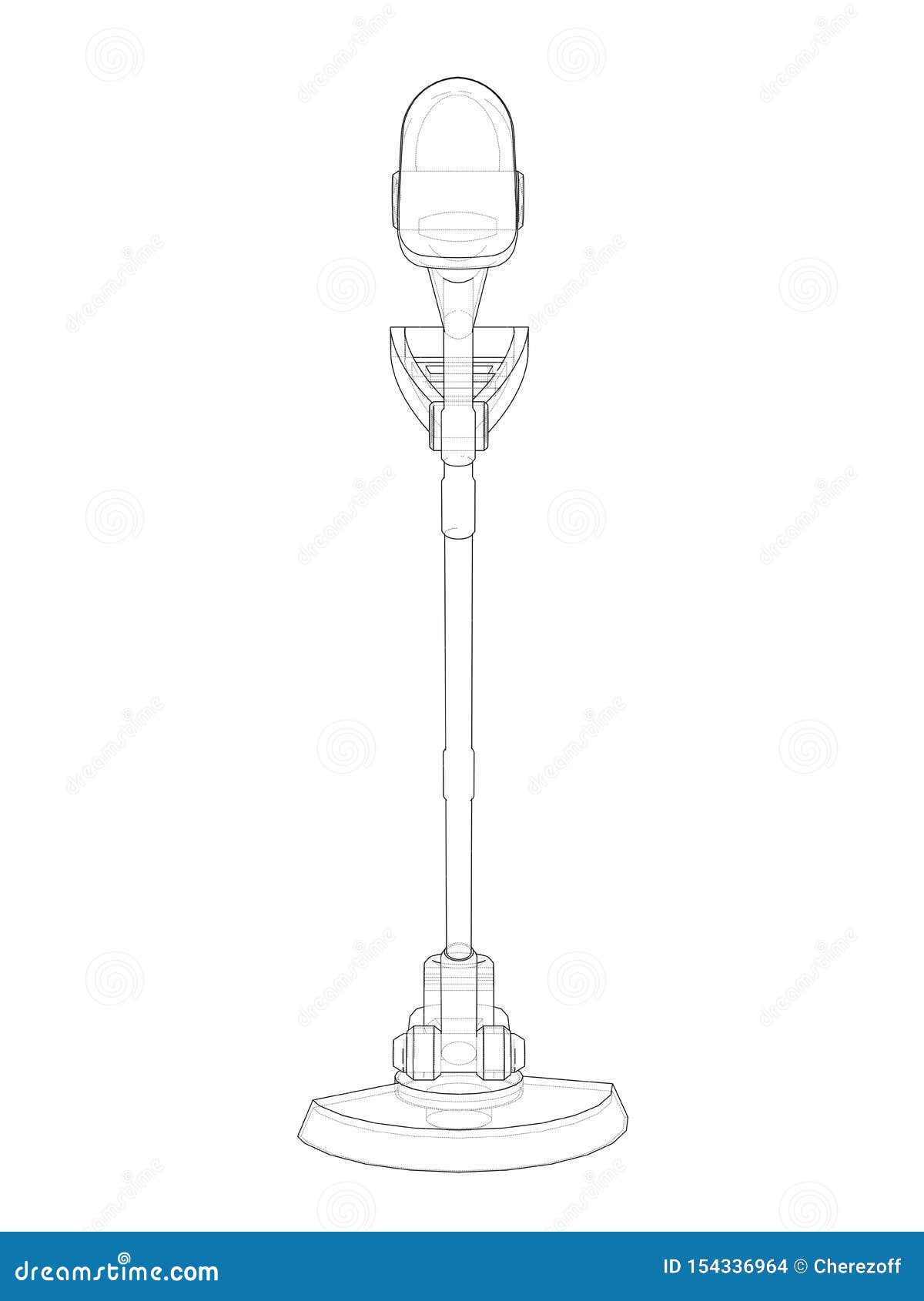 Outline Trimmer Grass Cutter. Vector Stock Vector - Illustration of ...