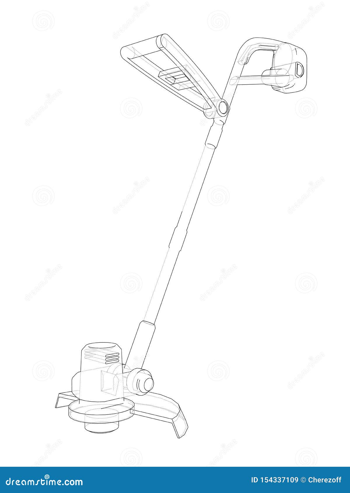 Outline Trimmer Grass Cutter. Vector Stock Vector - Illustration of ...