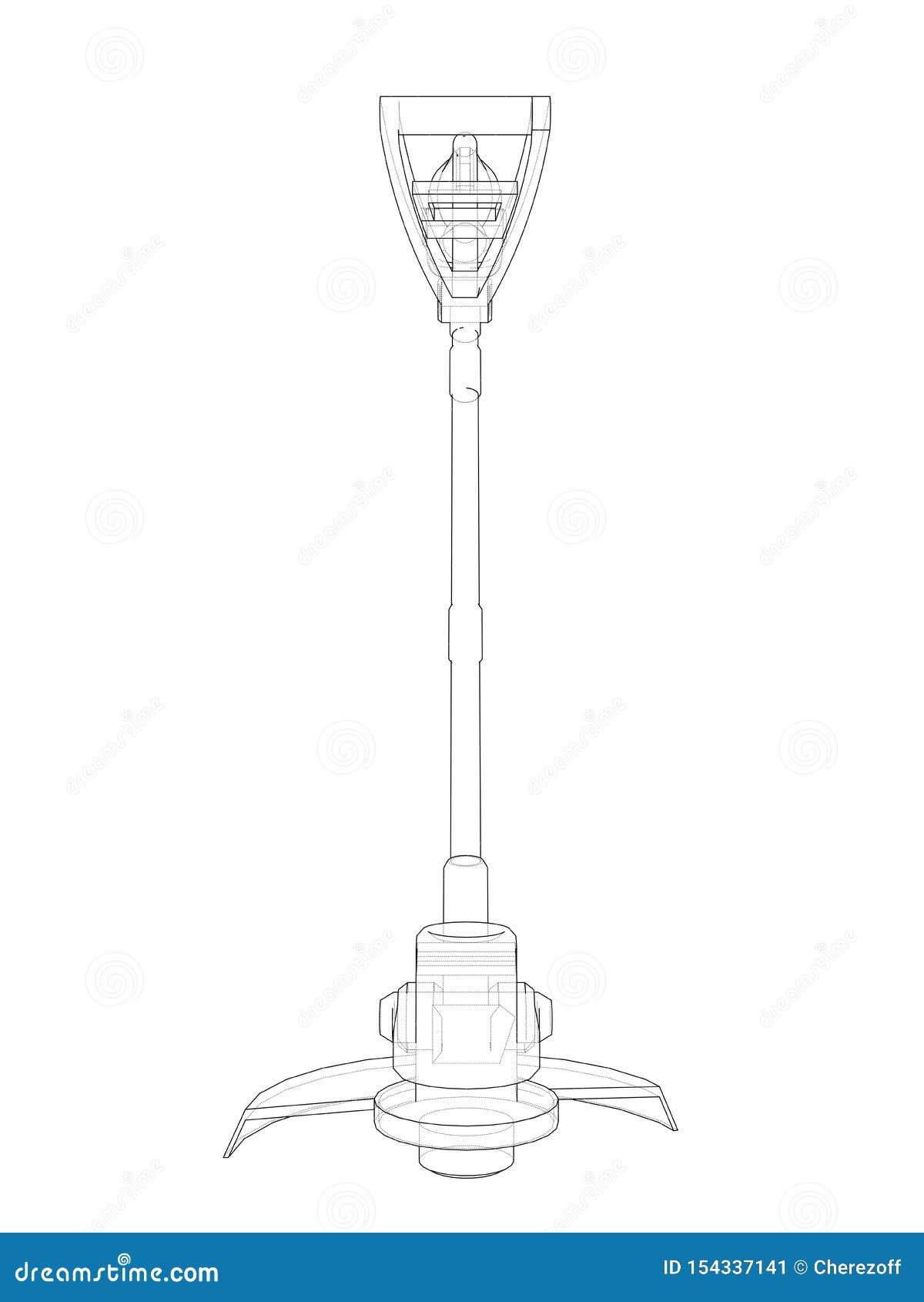 Outline Trimmer Grass Cutter. Vector Stock Vector - Illustration of ...