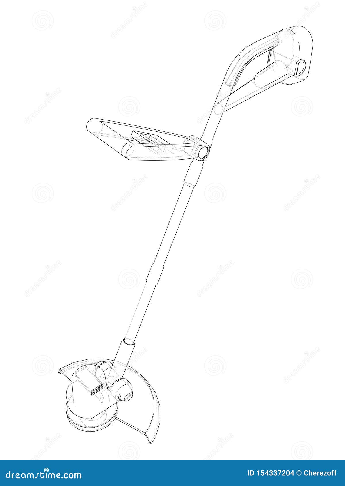 Outline Trimmer Grass Cutter. Vector Stock Vector - Illustration of ...