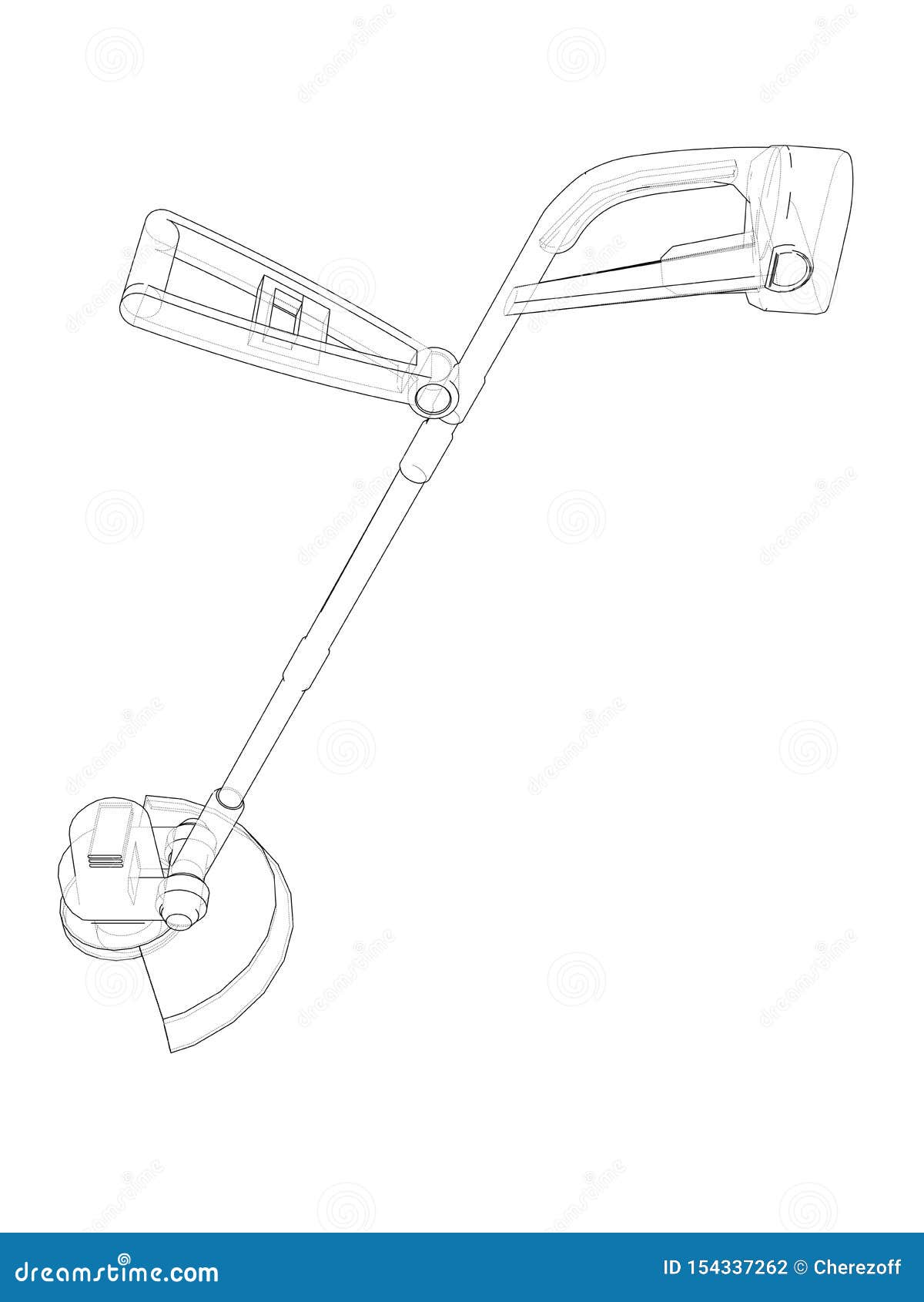Outline Trimmer Grass Cutter. Vector Stock Vector - Illustration of ...