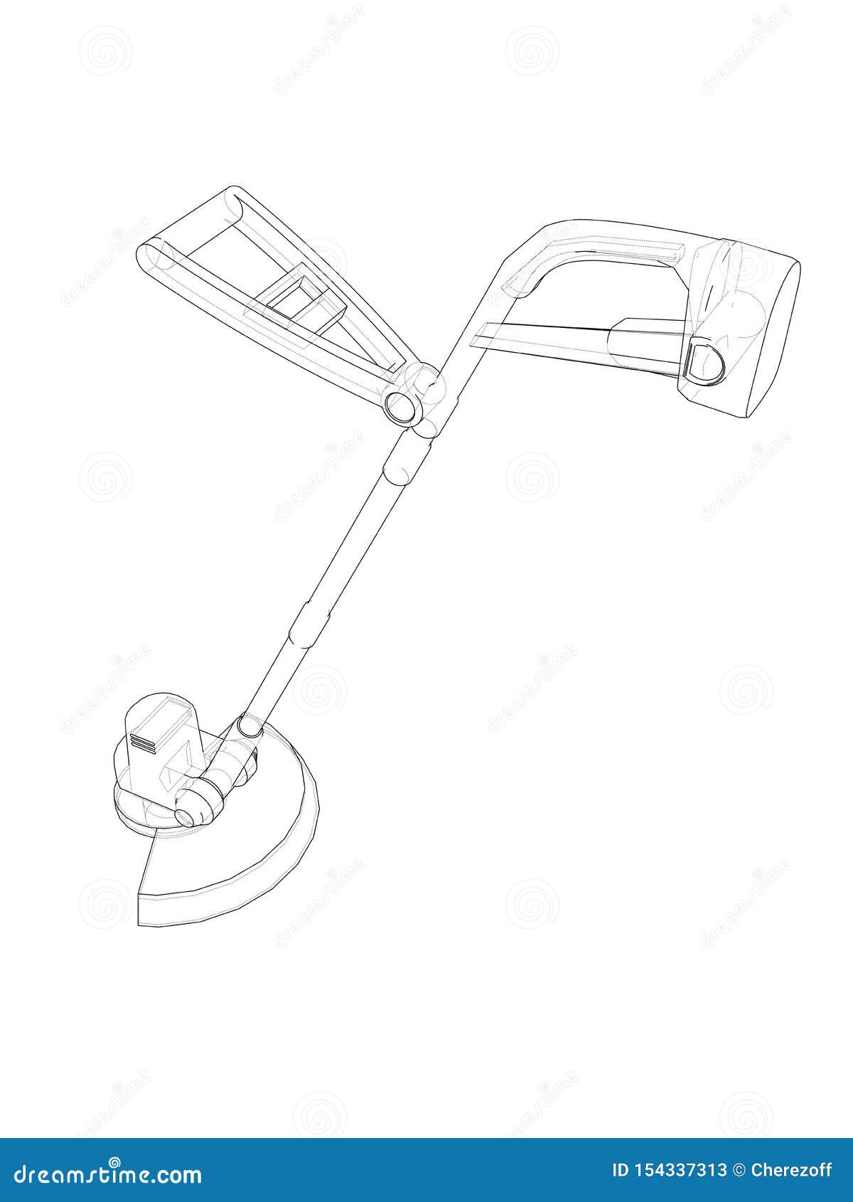 Outline Trimmer Grass Cutter. Vector Stock Vector - Illustration of ...