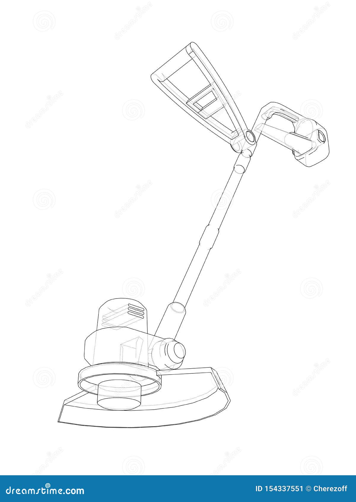 Outline Trimmer Grass Cutter. Vector Stock Vector - Illustration of ...
