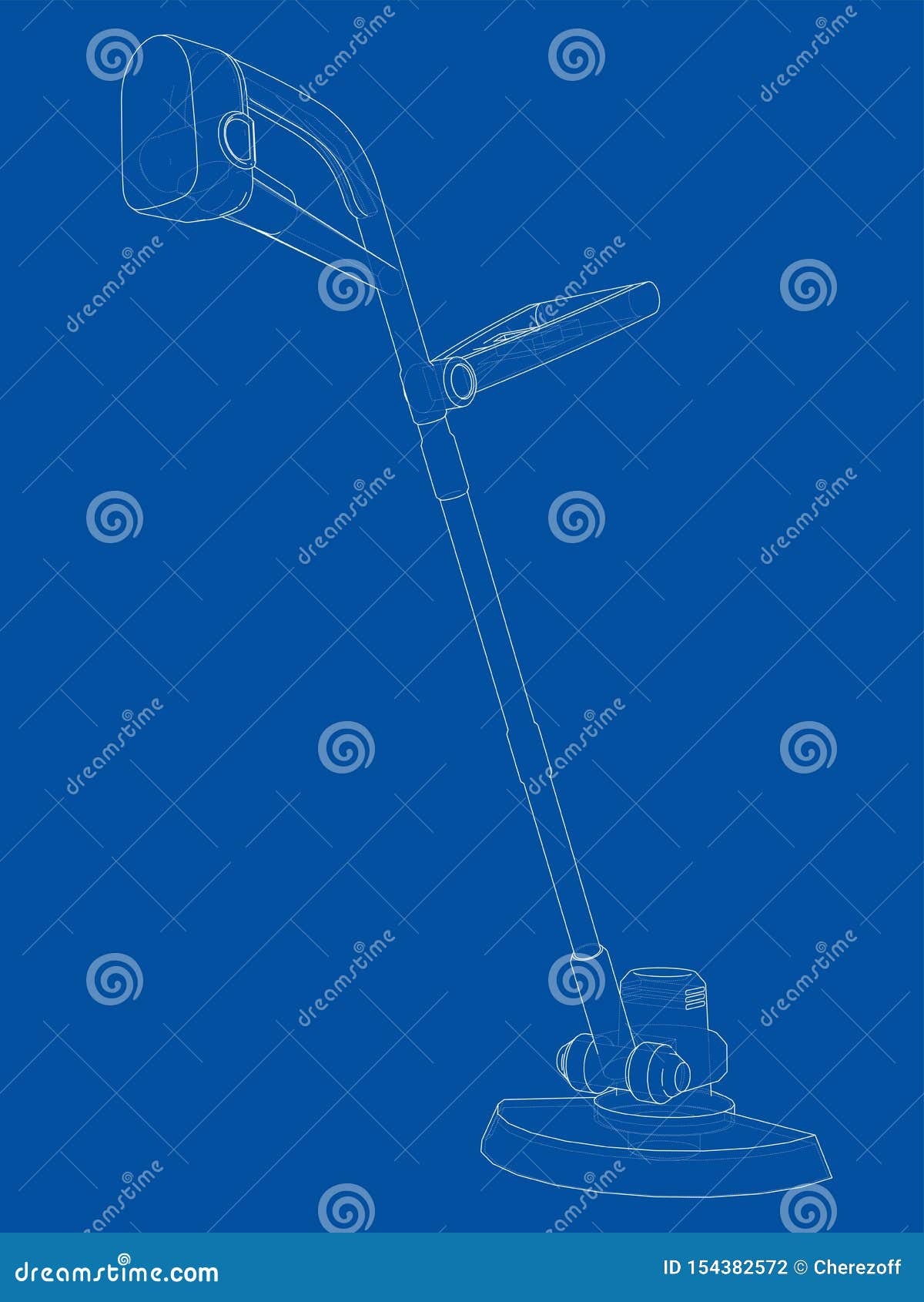Outline Trimmer Grass Cutter. Vector Stock Vector - Illustration of ...