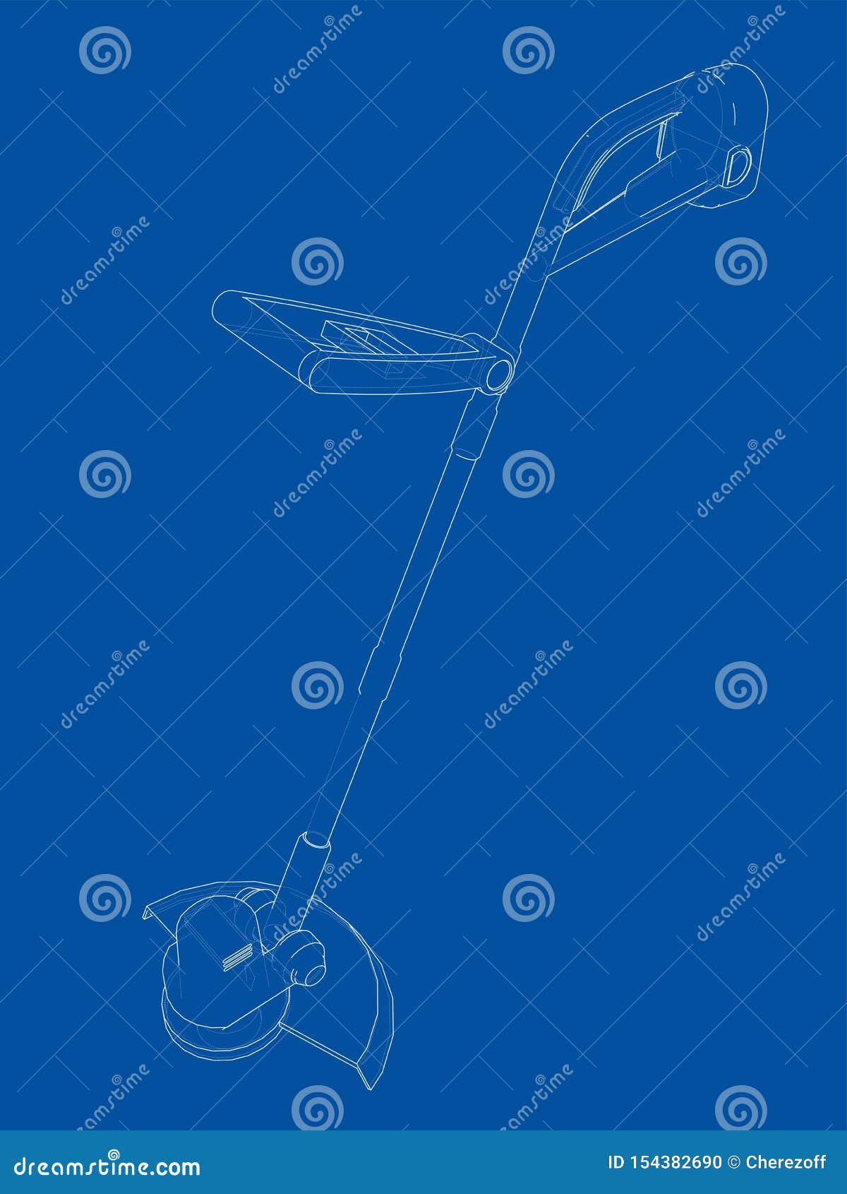 Outline Trimmer Grass Cutter. Vector Stock Vector - Illustration of ...