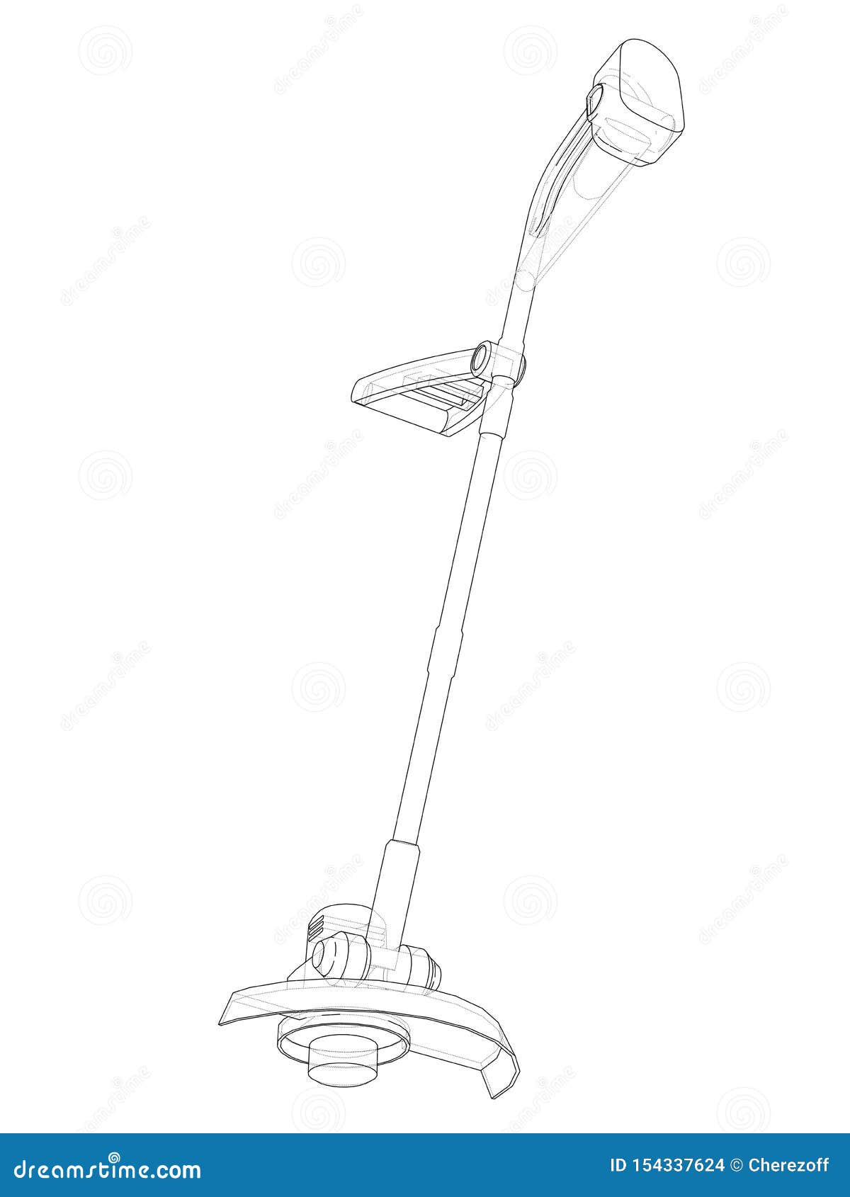 Outline Trimmer Grass Cutter. Vector Stock Vector - Illustration of ...