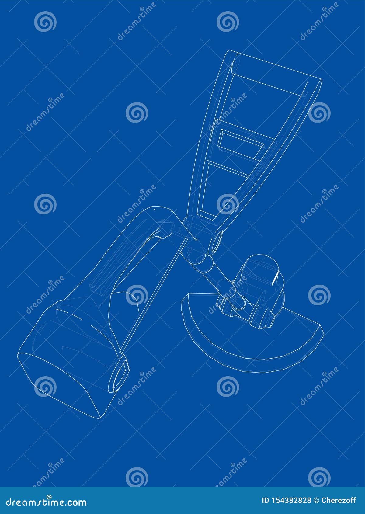 Outline Trimmer Grass Cutter. Vector Stock Vector - Illustration of ...