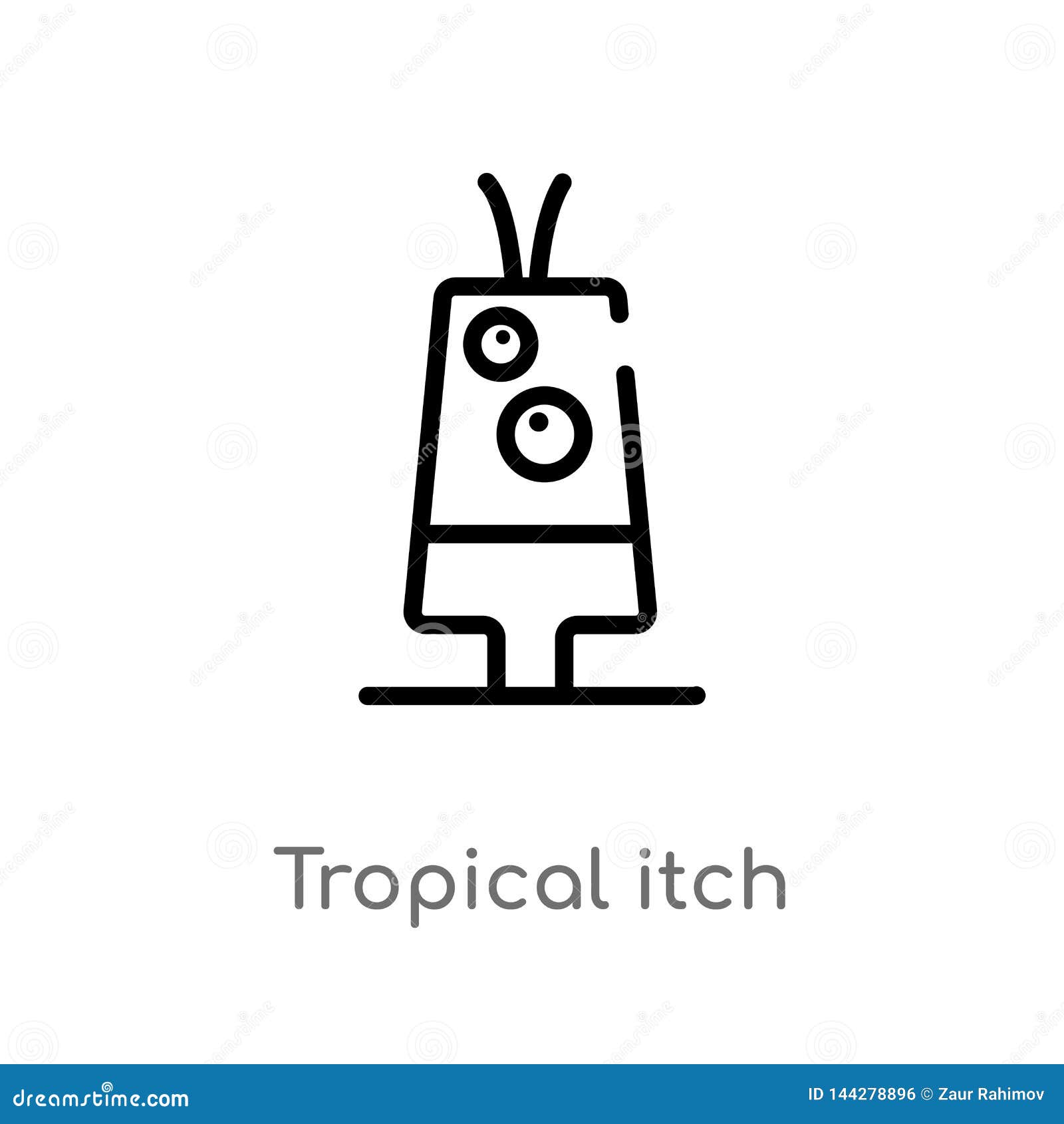Outline Tropical Itch Vector Icon. Isolated Black Simple Line Element ...