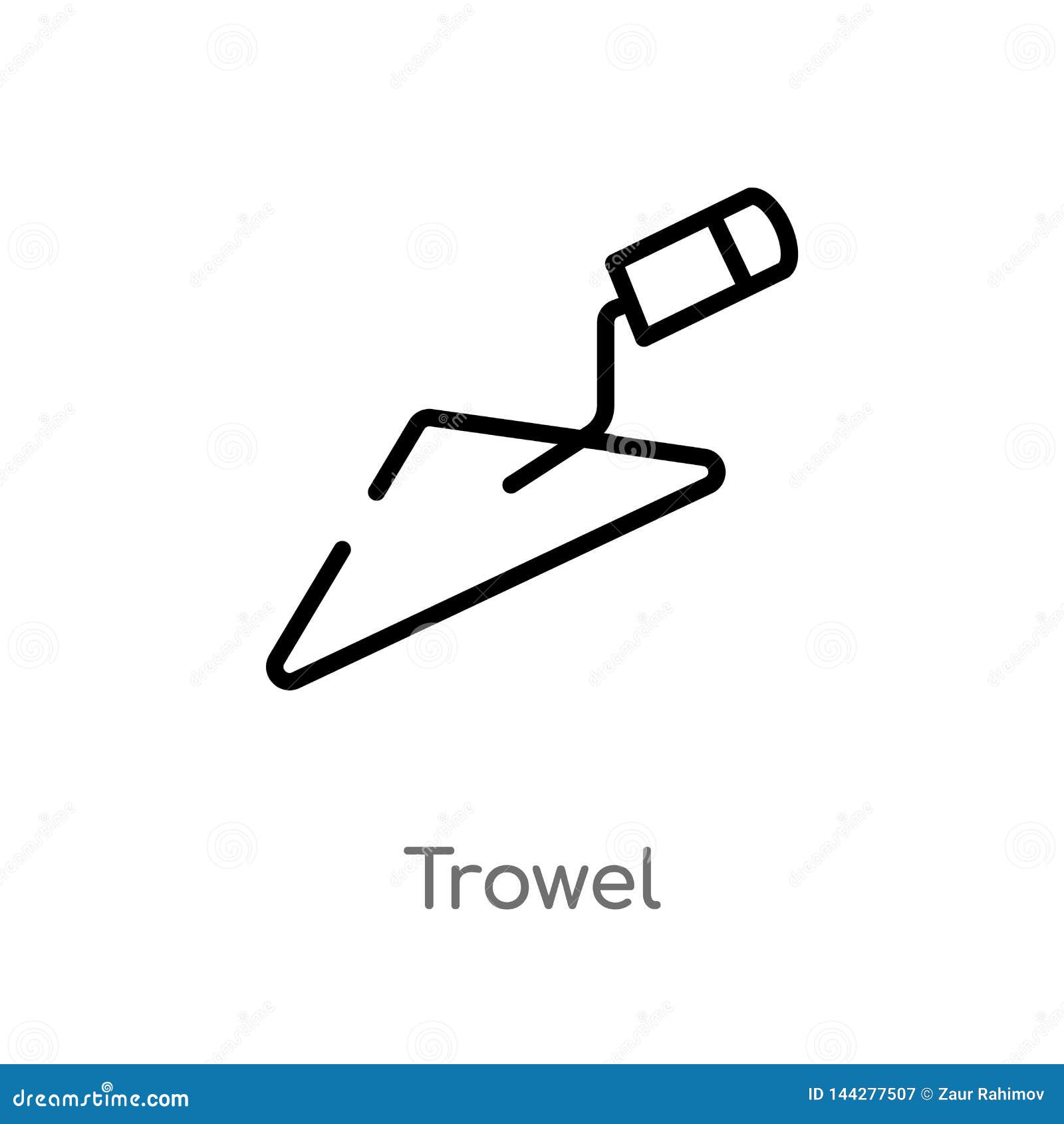 Outline Trowel Vector Icon. Isolated Black Simple Line Element ...