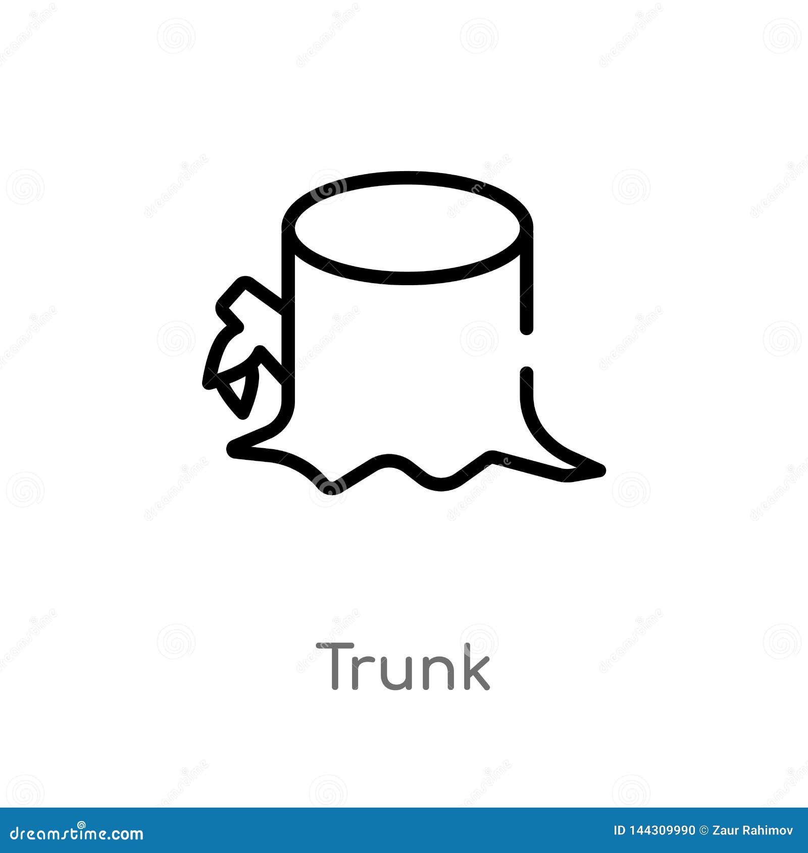 Outline Trunk Vector Icon. Isolated Black Simple Line Element ...