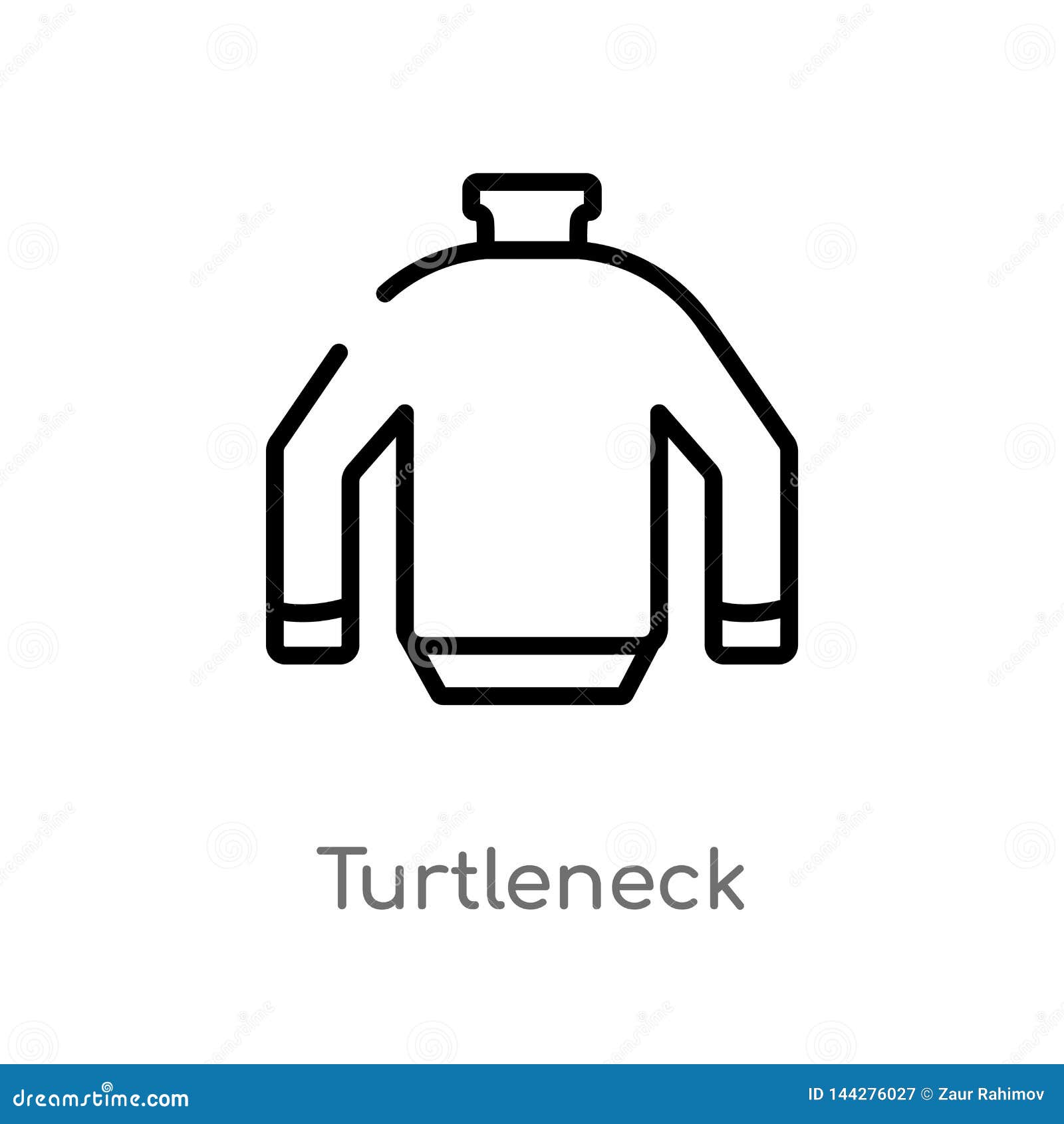 Outline Turtleneck Vector Icon. Isolated Black Simple Line Element ...
