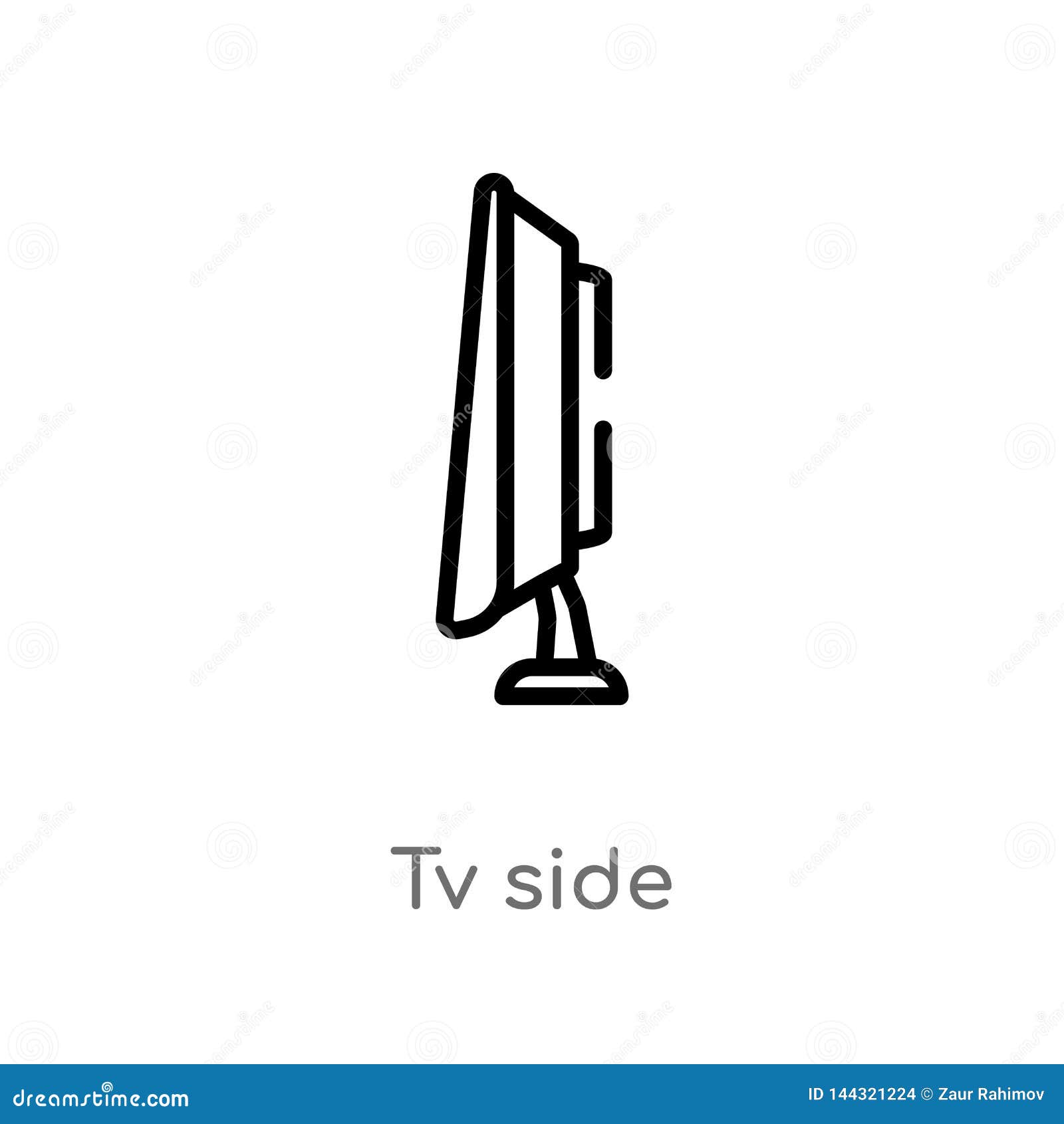 Outline Tv Side Vector Icon. Isolated Black Simple Line Element ...
