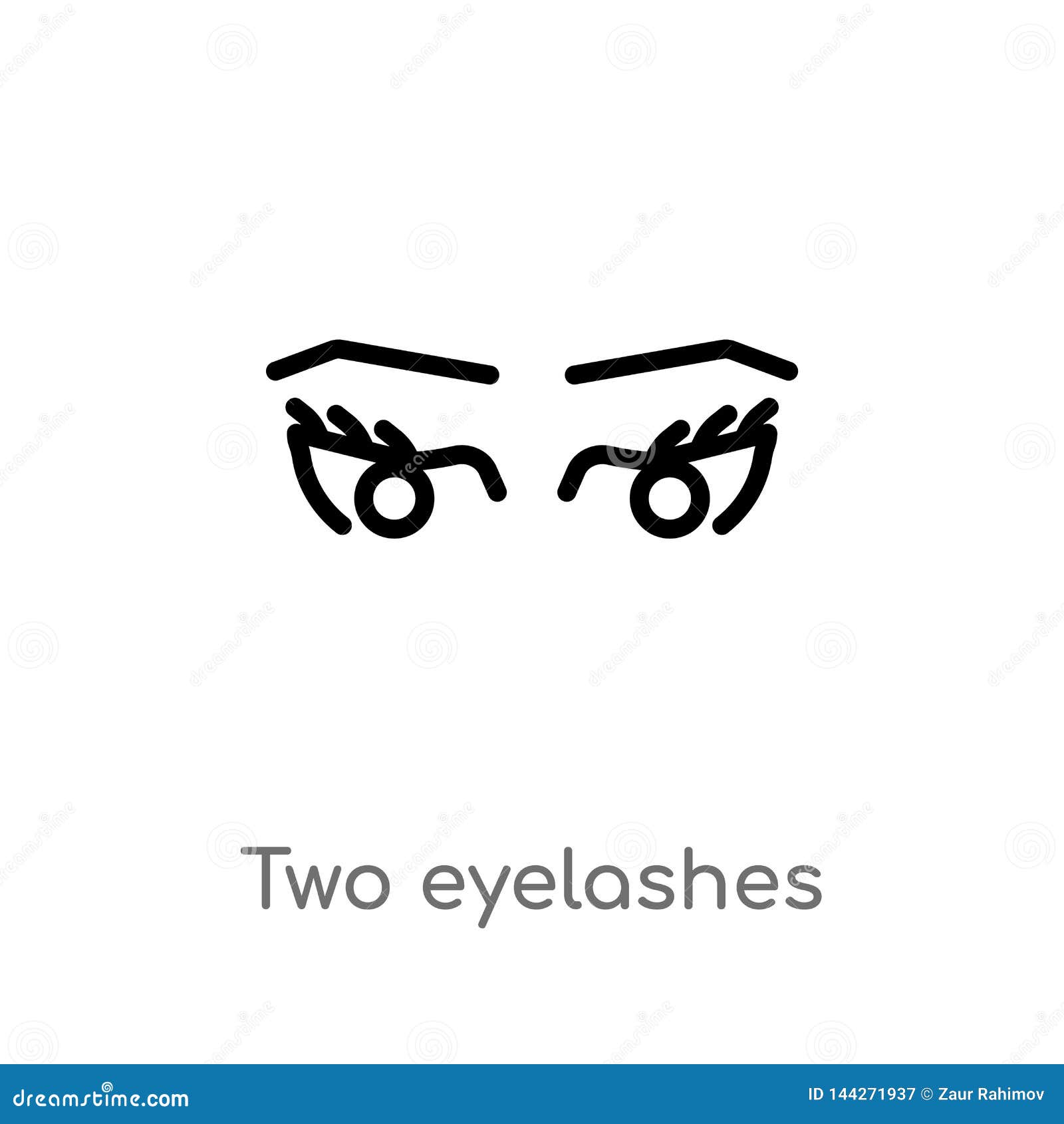 Outline Two Eyelashes Vector Icon. Isolated Black Simple Line Element ...