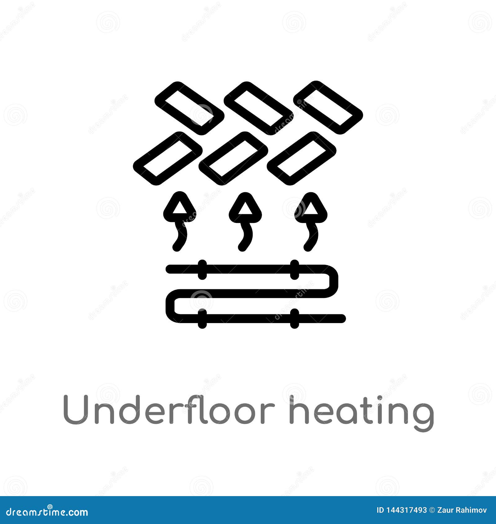Outline Underfloor Heating Vector Icon. Isolated Black Simple Line ...