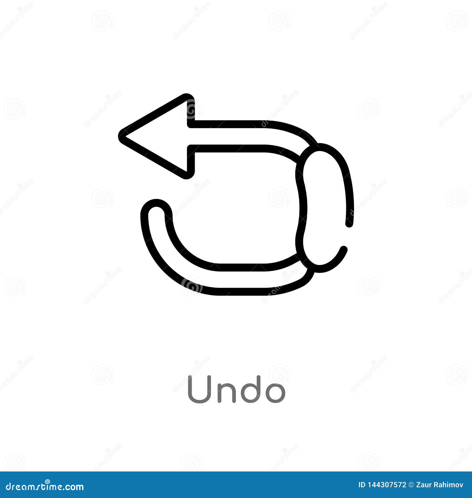 Outline Undo Vector Icon. Isolated Black Simple Line Element Illustration from Geometry Concept ...