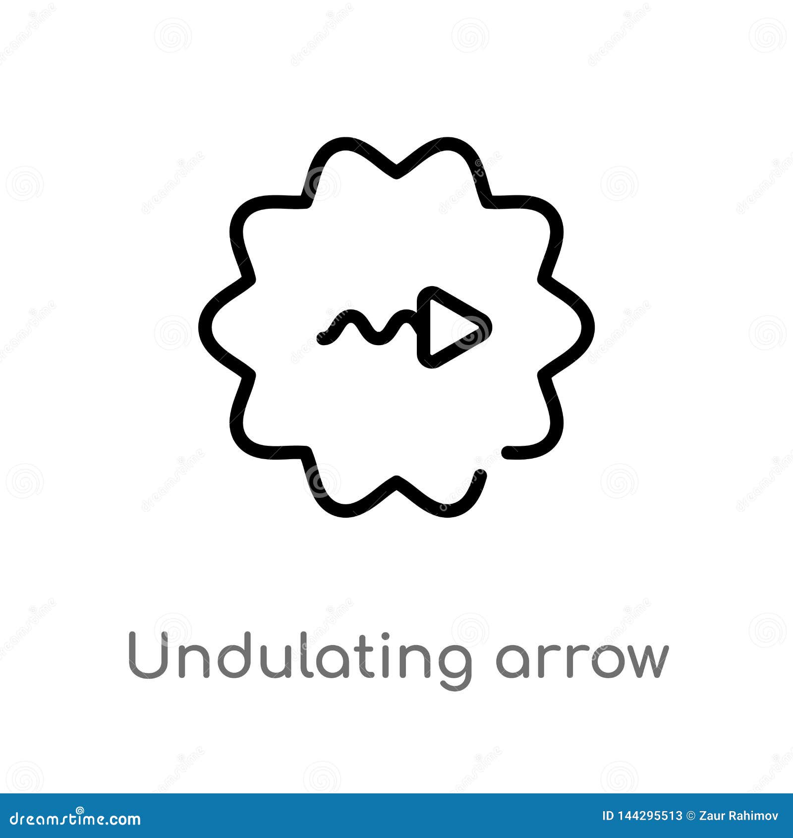 Undulating Arrow Vector Icon On White Background. Flat Vector ...