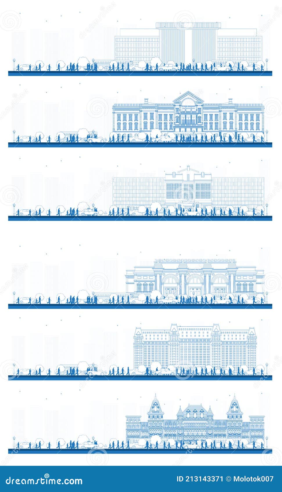 Outline University Campus Vector Icon. Isolated Black Simple Line ...