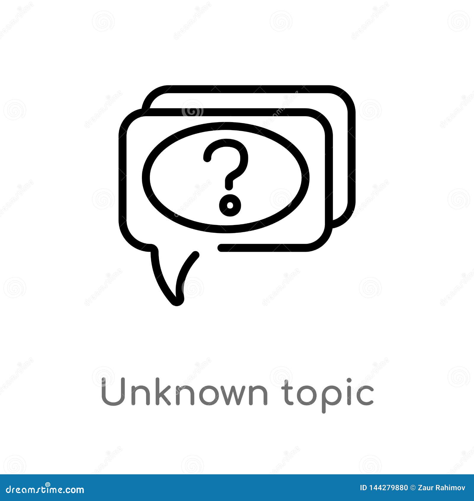 Outline Unknown Topic Vector Icon. Isolated Black Simple Line Element ...