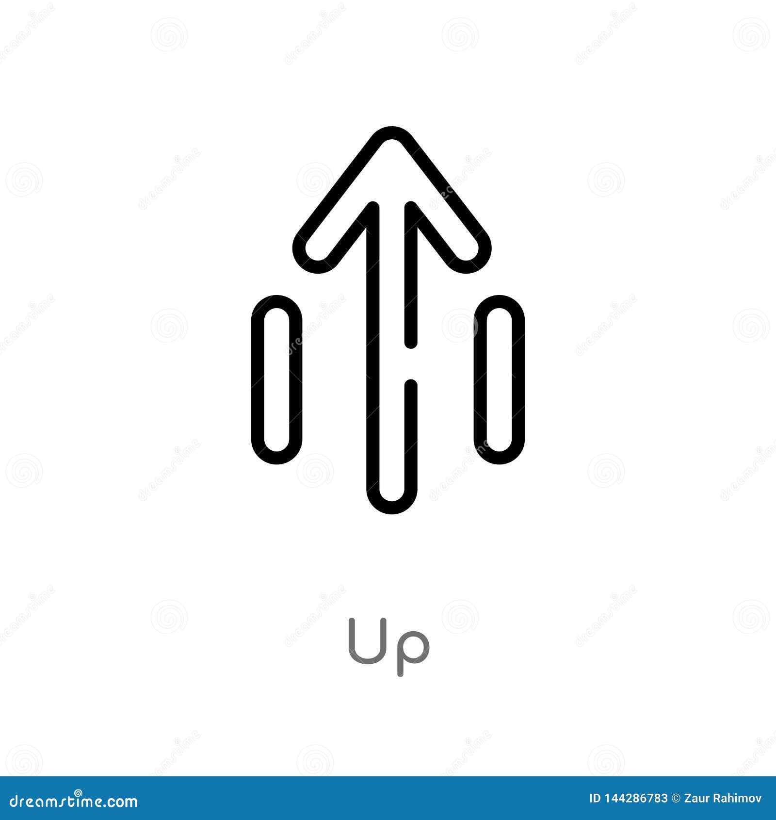 Outline Up Vector Icon. Isolated Black Simple Line Element Illustration ...