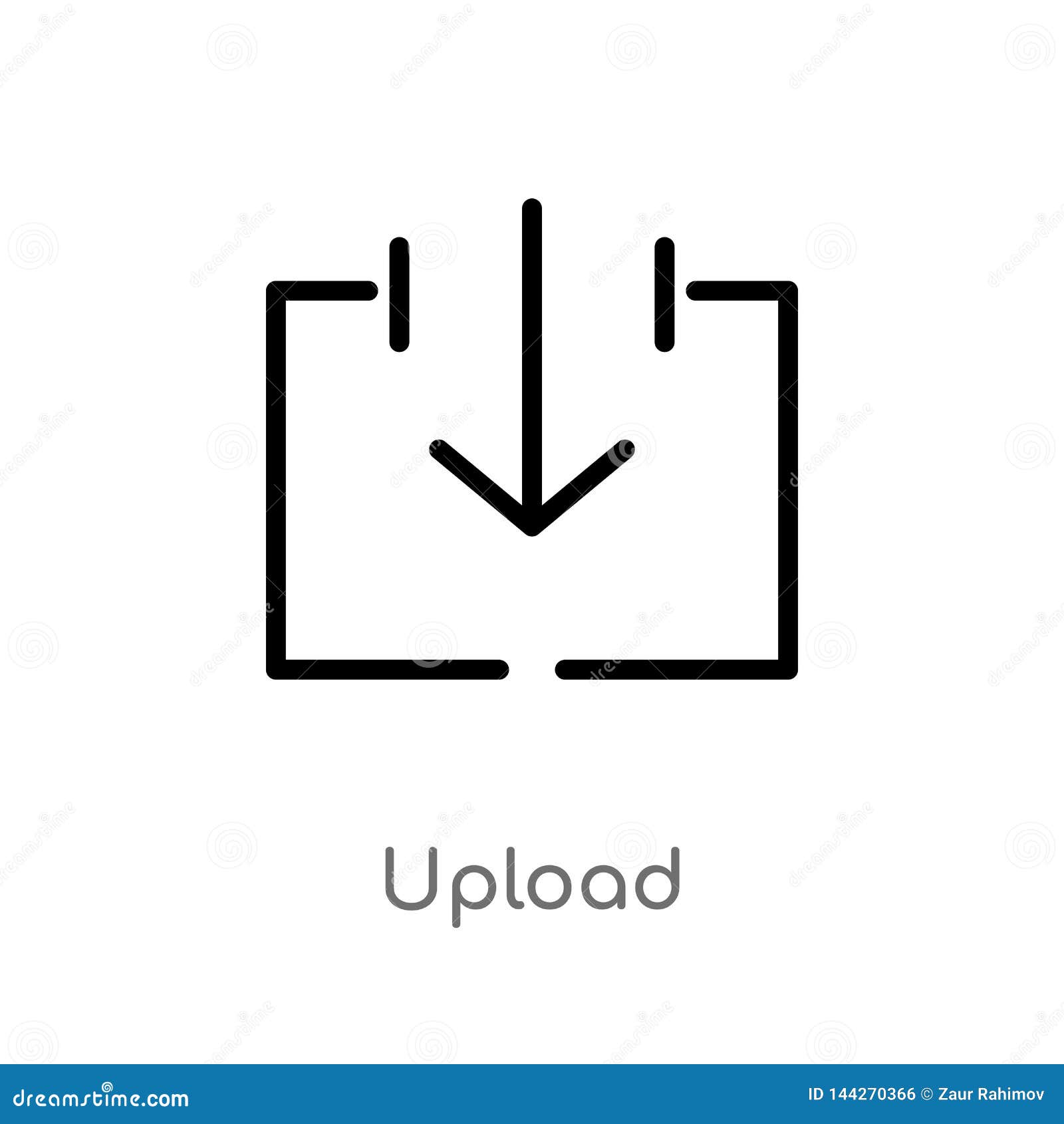 Outline Upload Vector Icon. Isolated Black Simple Line Element ...