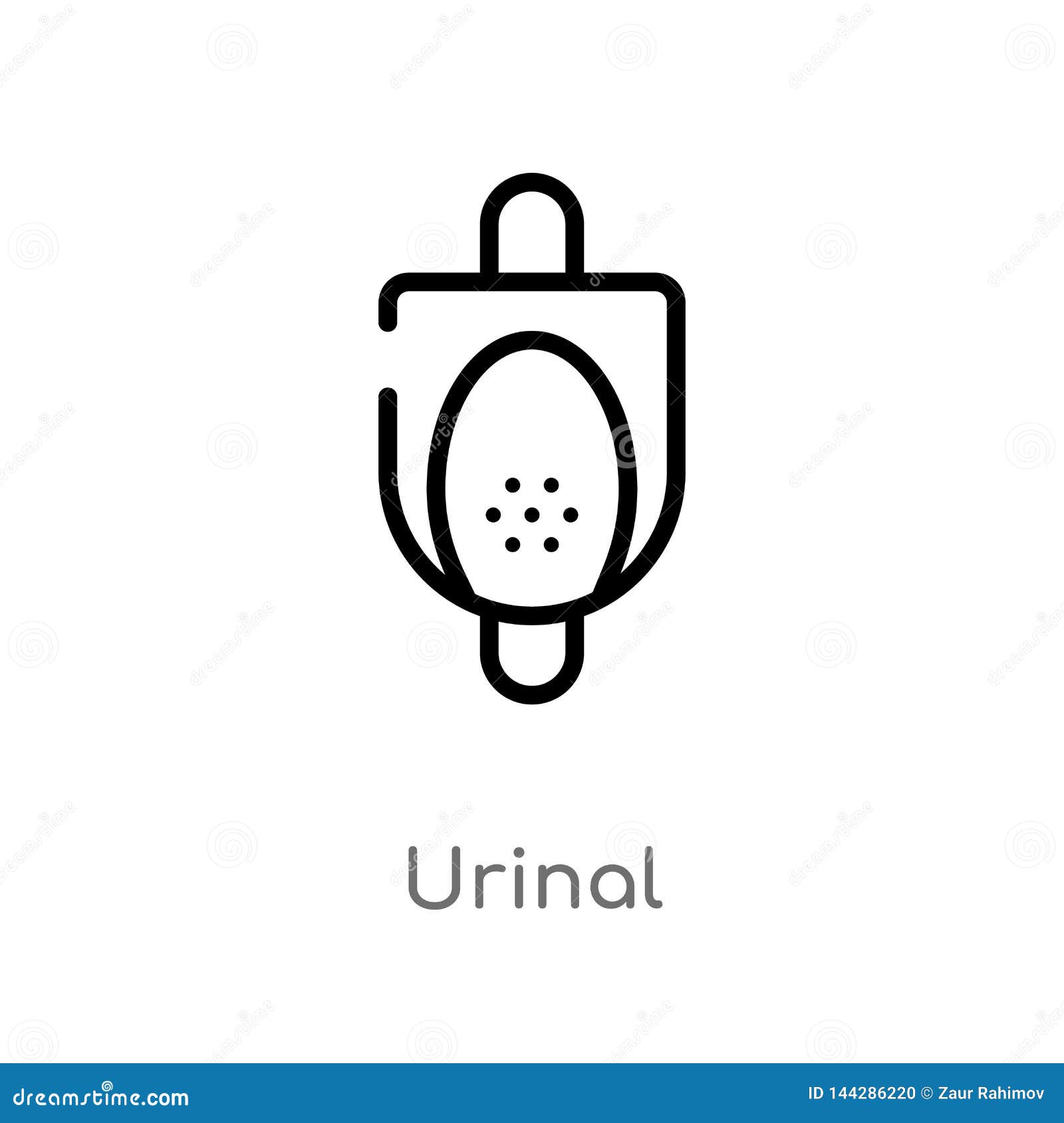Outline Urinal Vector Icon. Isolated Black Simple Line Element ...