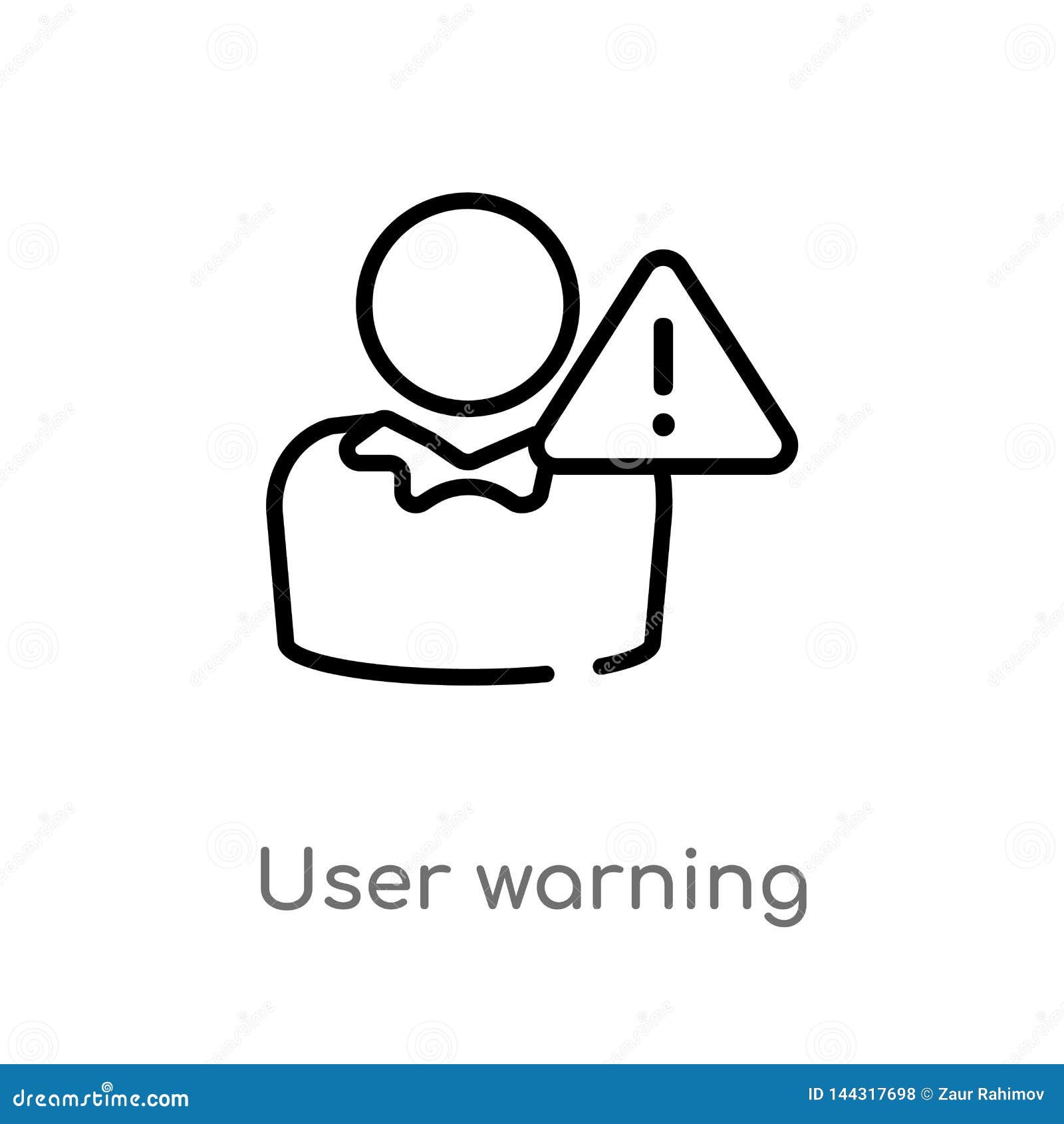 Outline User Warning Vector Icon. Isolated Black Simple Line Element ...