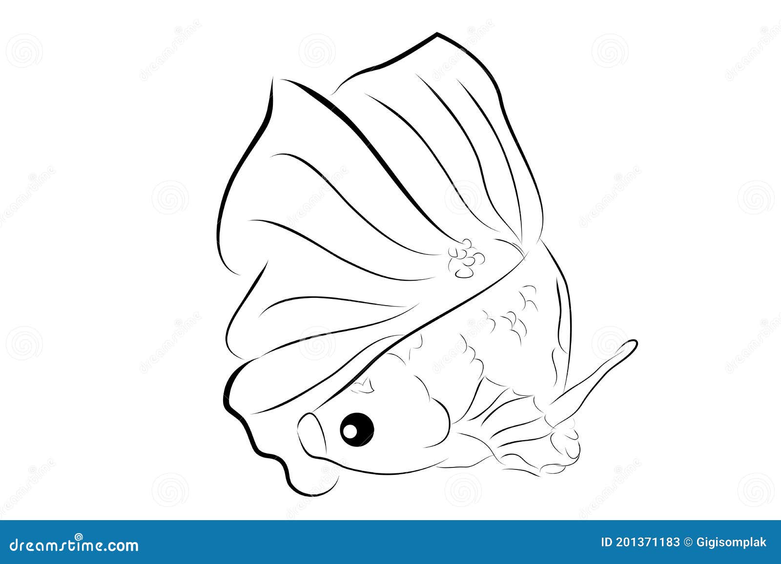 Simple Outline Vector Betta or Siamese Fighting Fish , on ...