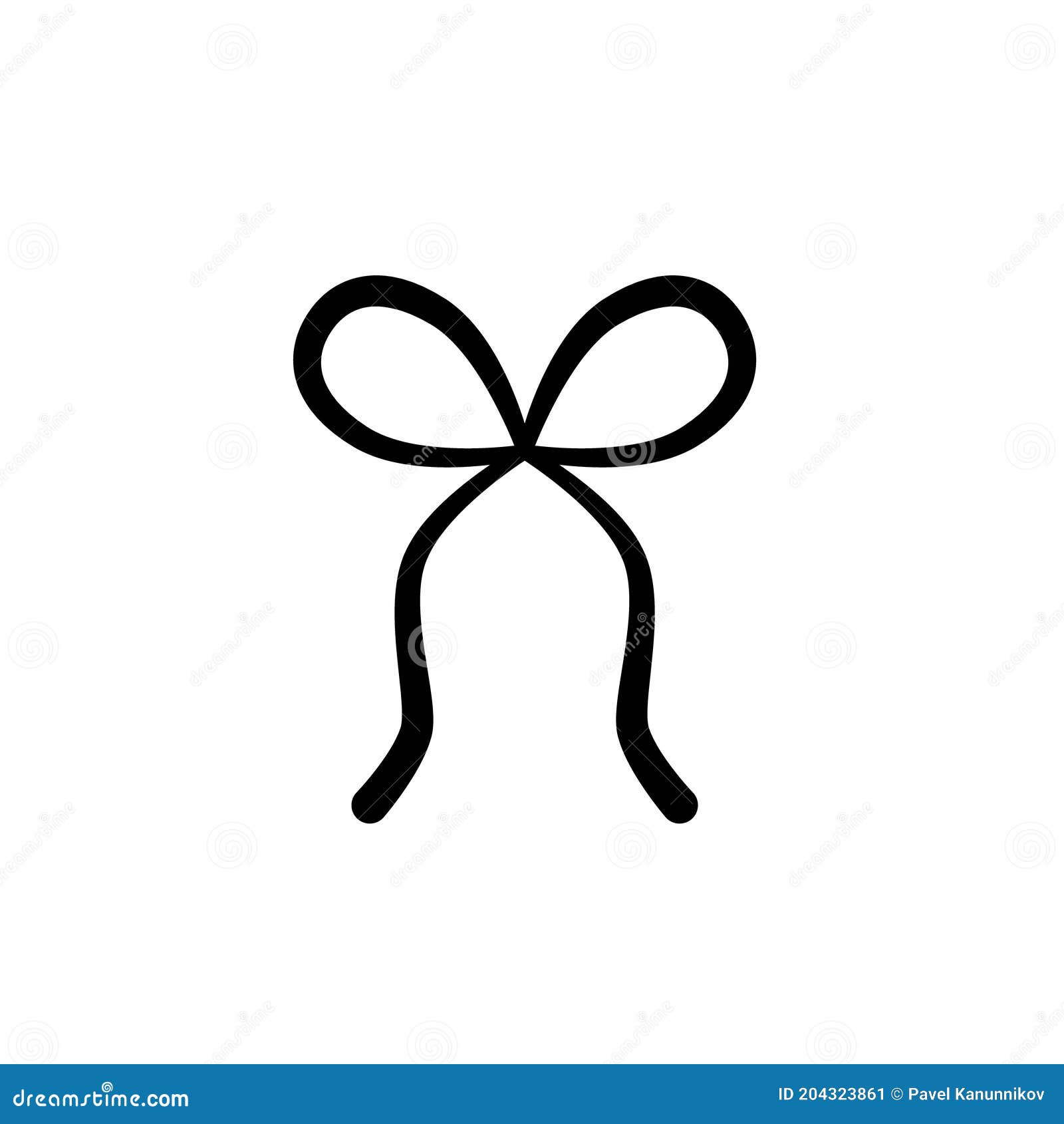 Outline Vector Bow Icon Isolated on White Background. Stock Vector ...