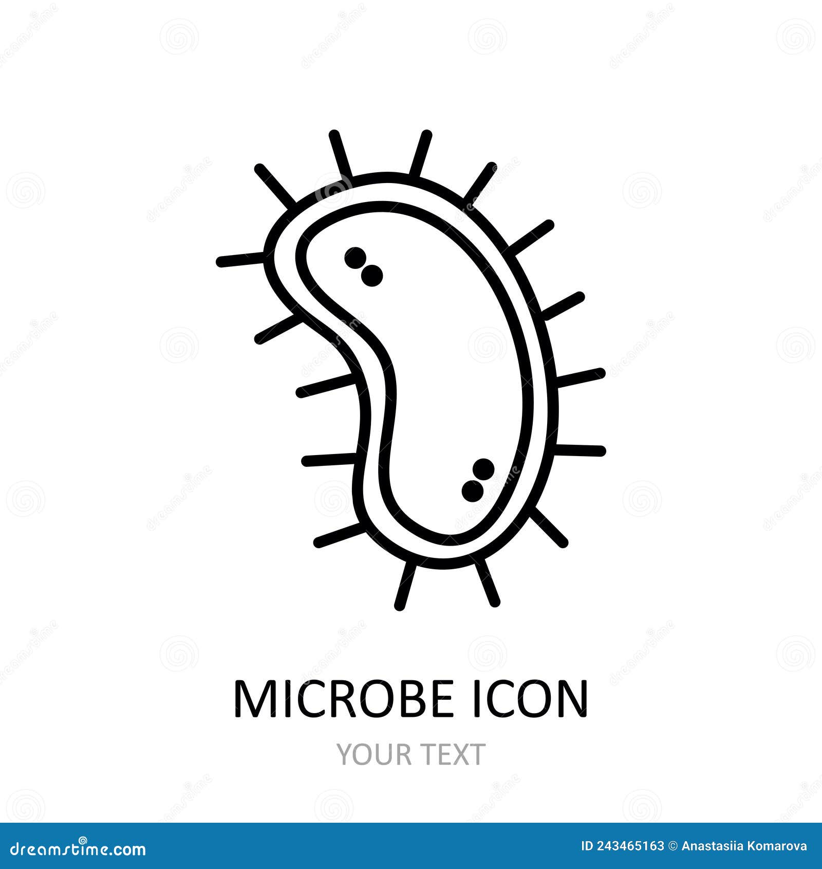 Outline Vector Icon with Microbe Stock Vector - Illustration of ...