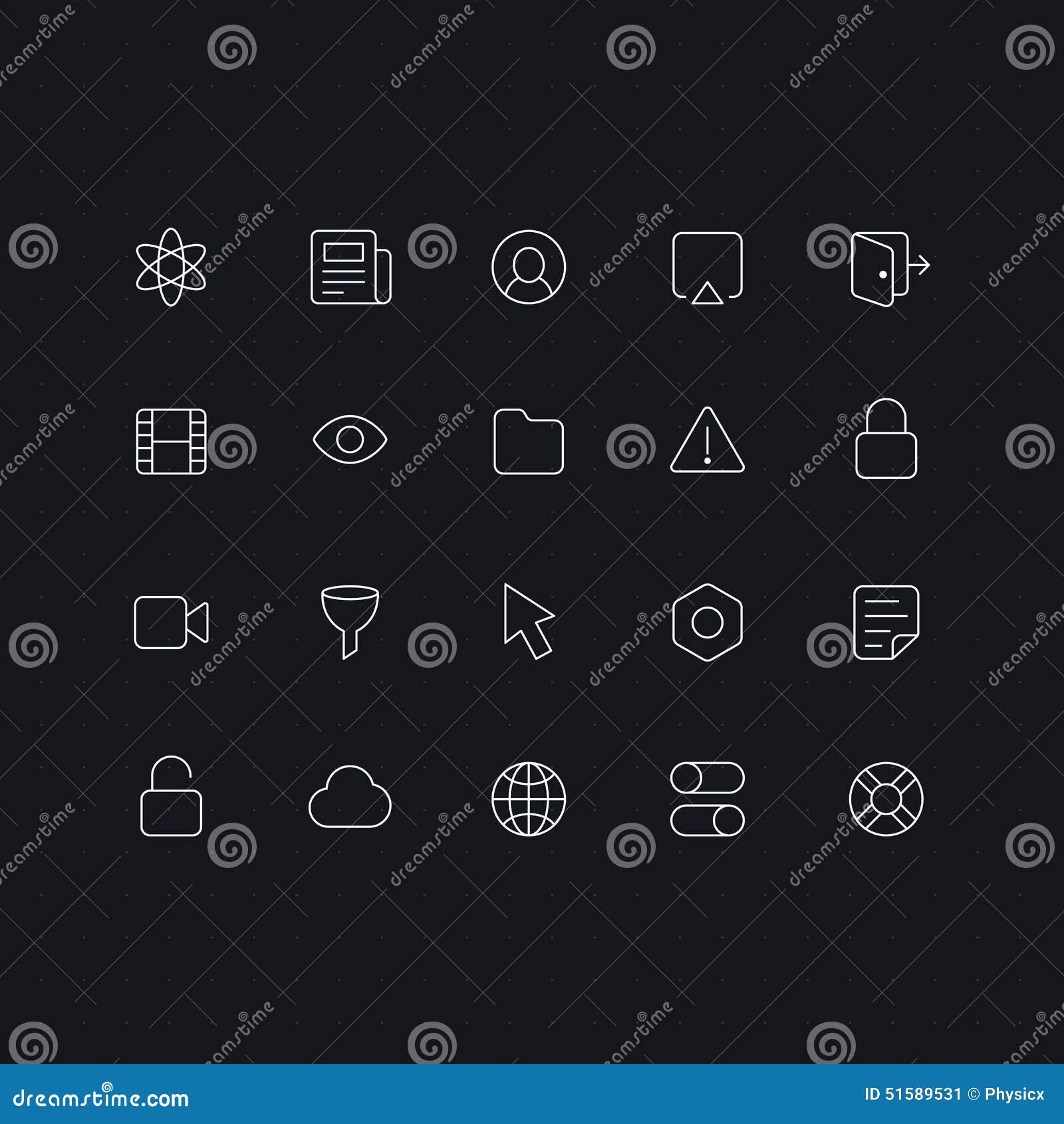 Outline Vector Icons for Web and Mobile Stock Vector - Illustration of ...