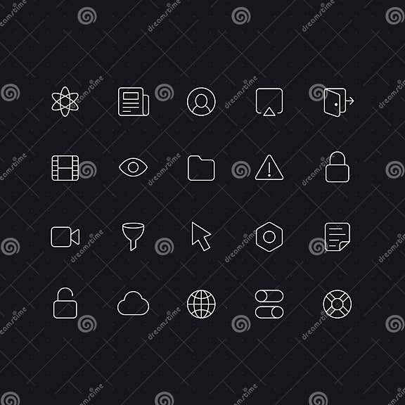 Outline Vector Icons for Web and Mobile Stock Vector - Illustration of ...