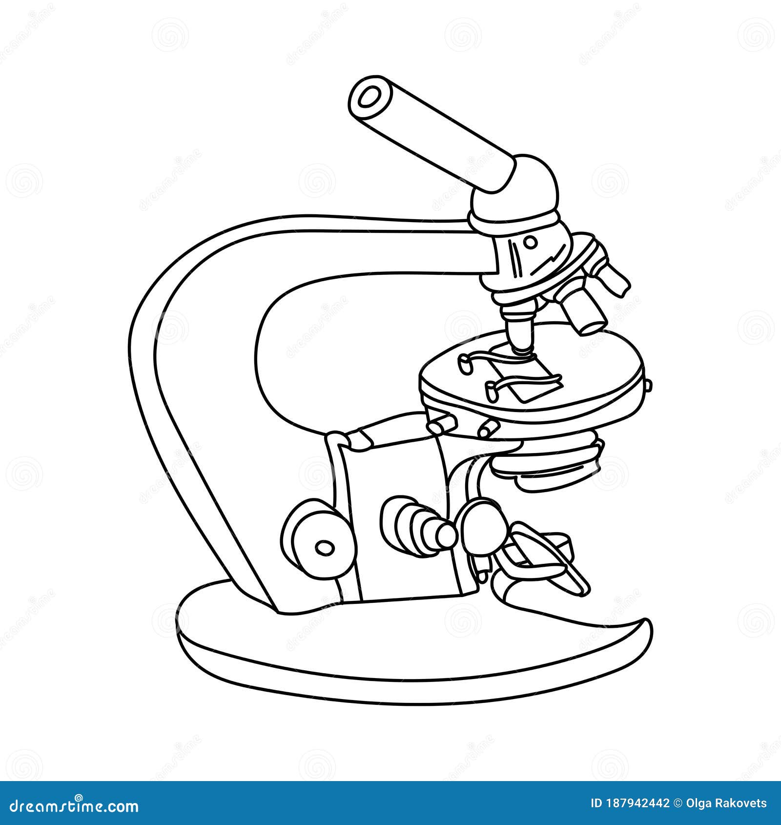 Outline Vector Illustration Microscope, Research Tool for Microscopy ...