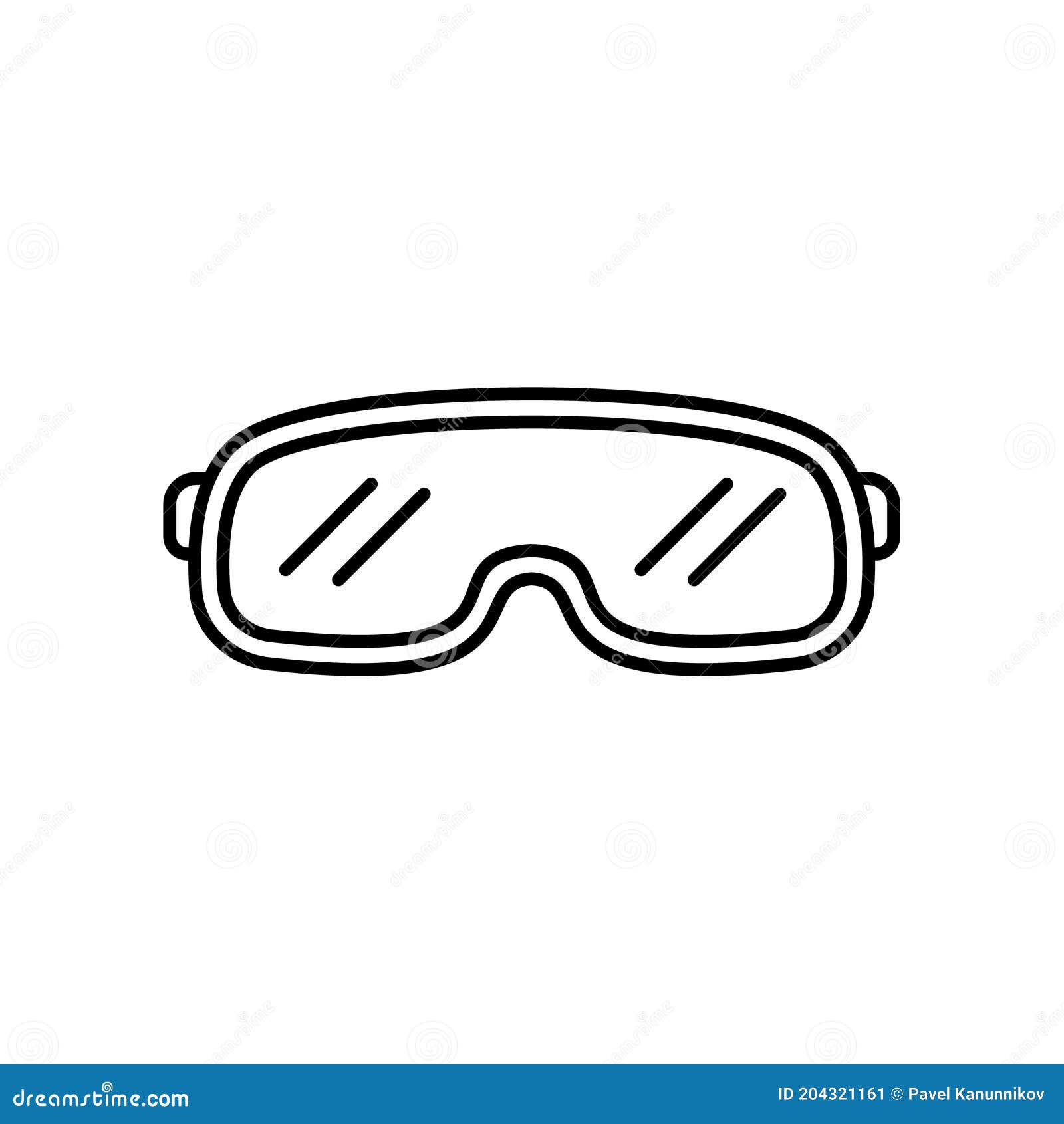 Outline Vector Safety Glasses Icon Isolated on White Background Stock ...