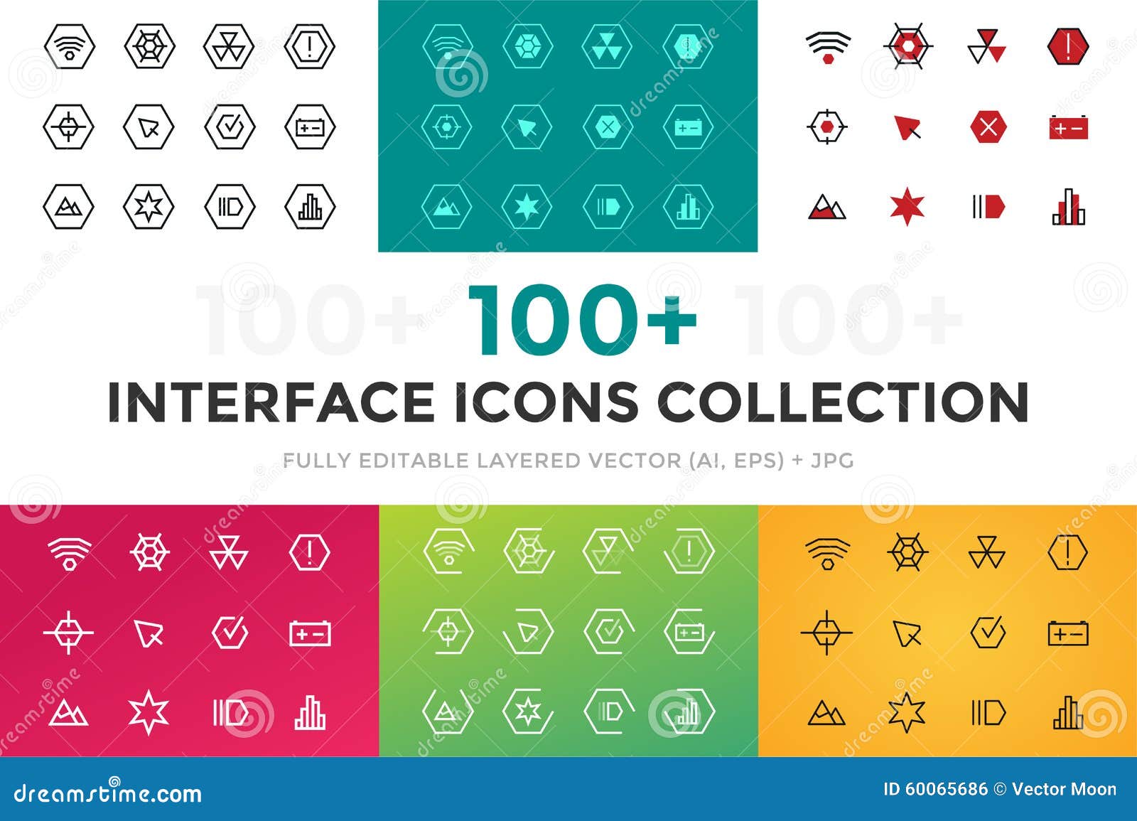 Outline Vector UI Technology Icons Set Stock Vector - Illustration of ...
