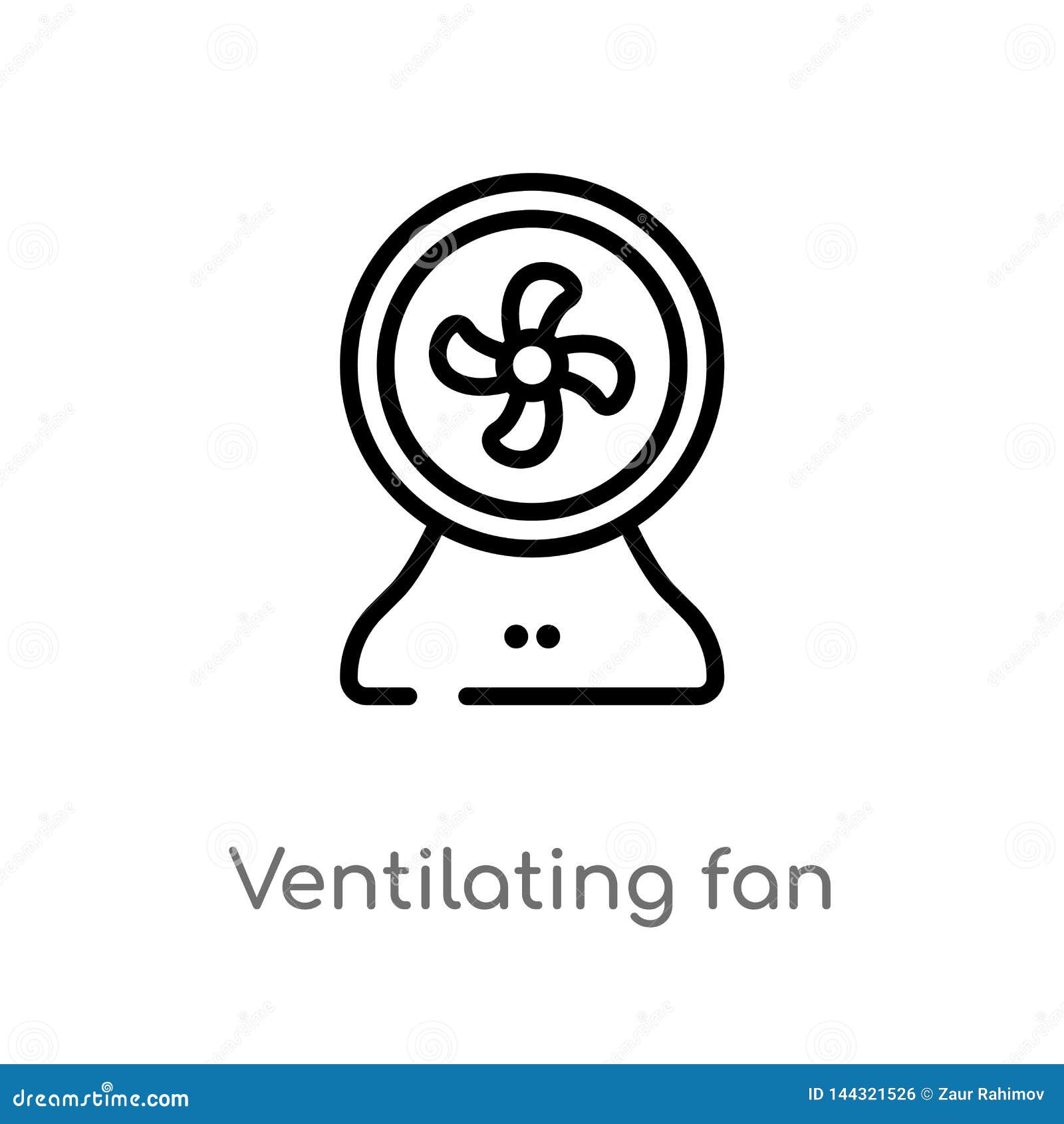 Outline Ventilating Fan Vector Icon. Isolated Black Simple Line Element ...