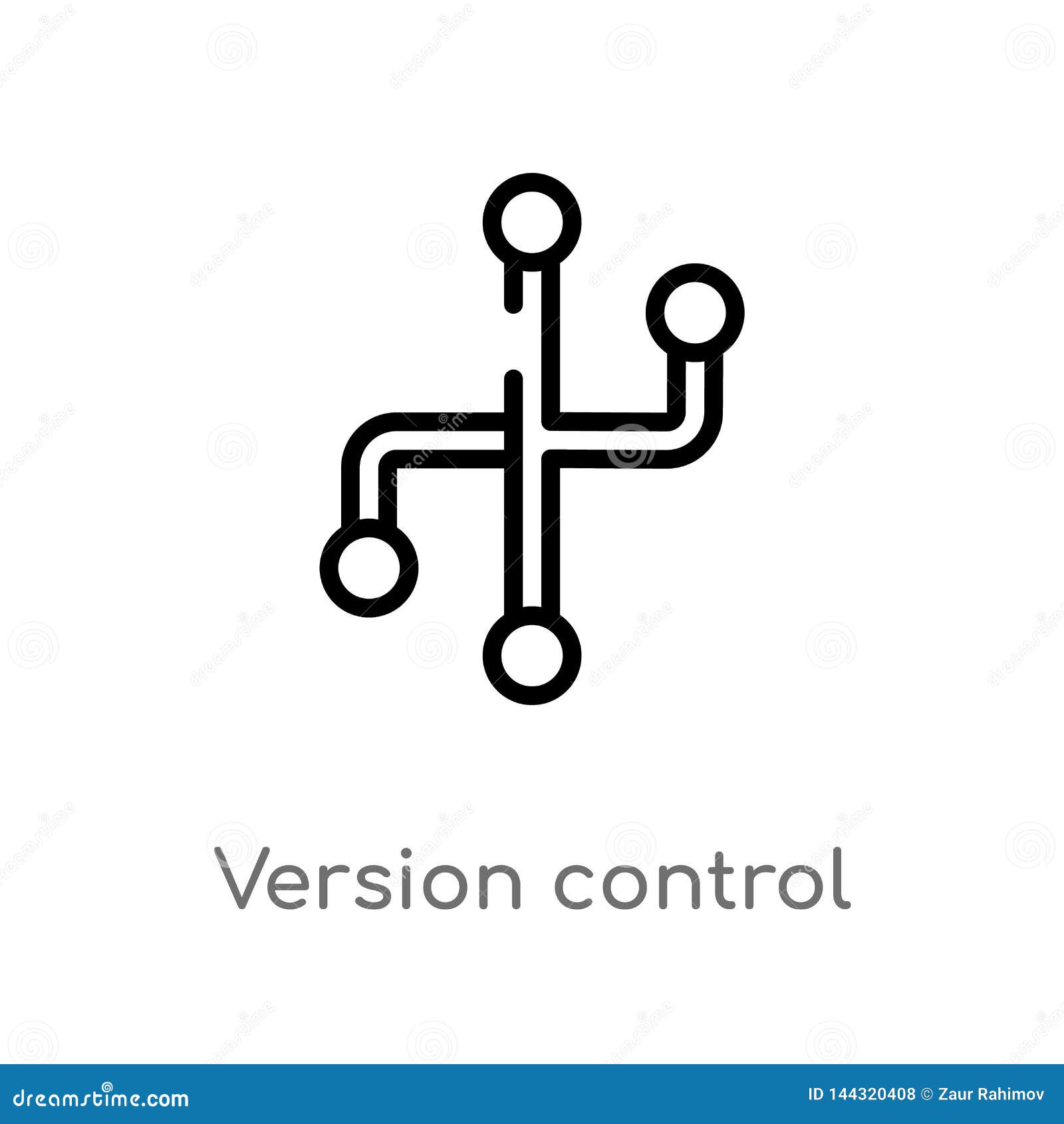 Outline Version Control Vector Icon. Isolated Black Simple Line Element ...