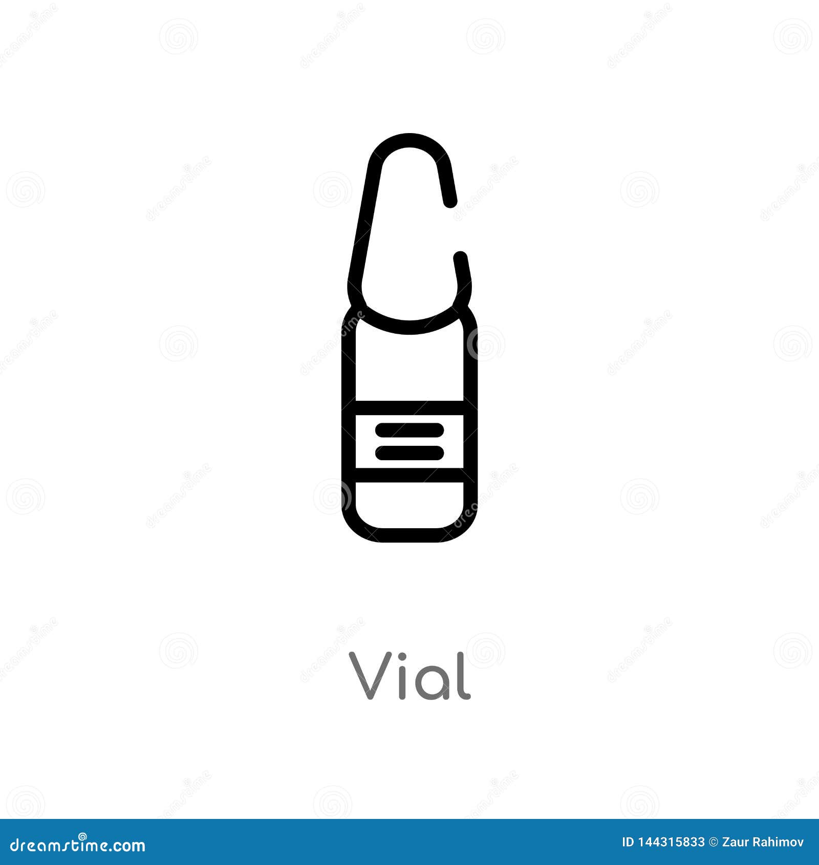 Outline Vial Vector Icon. Isolated Black Simple Line Element ...