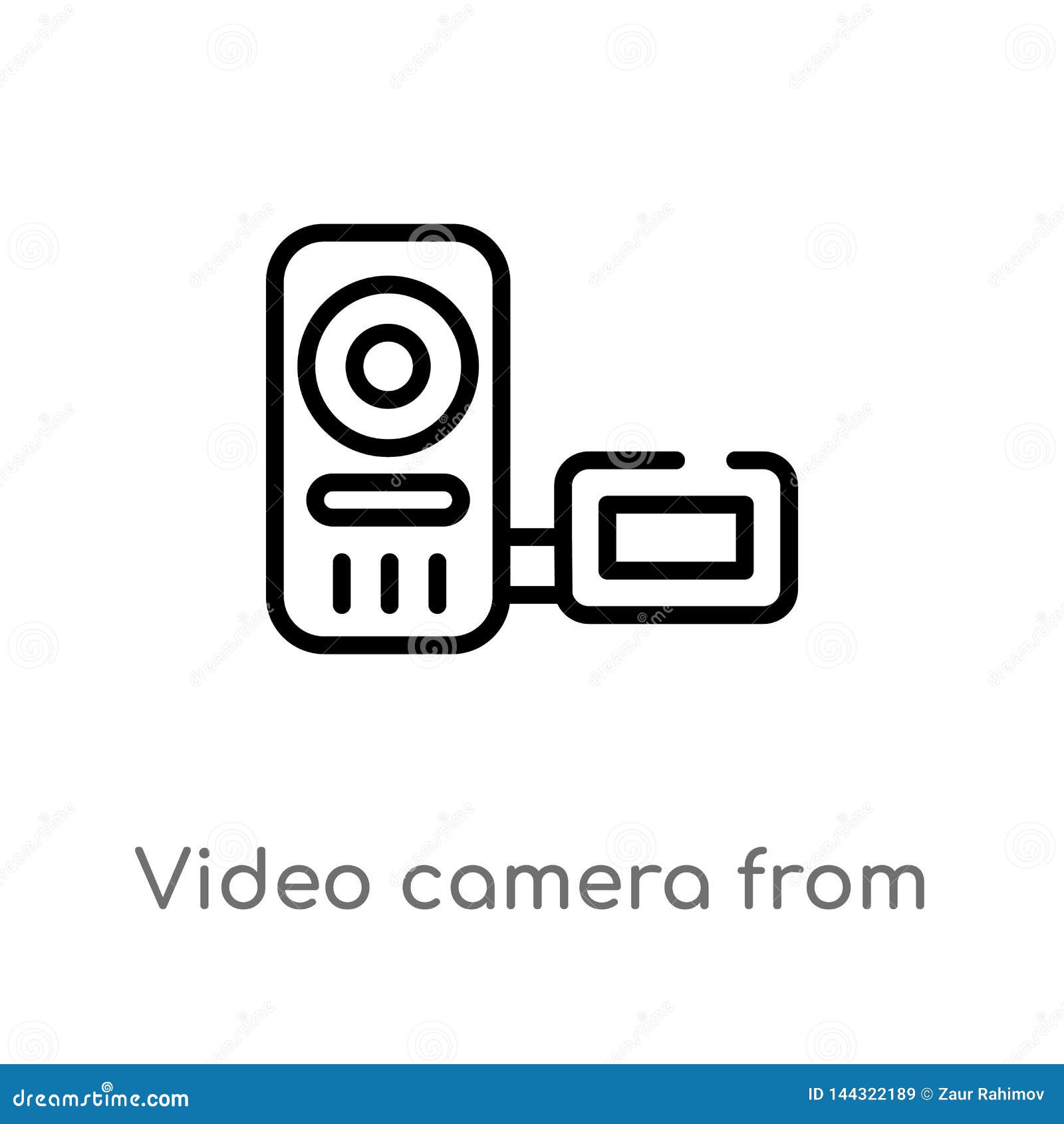 Outline Video Camera from Frontal View Vector Icon. Isolated Black ...