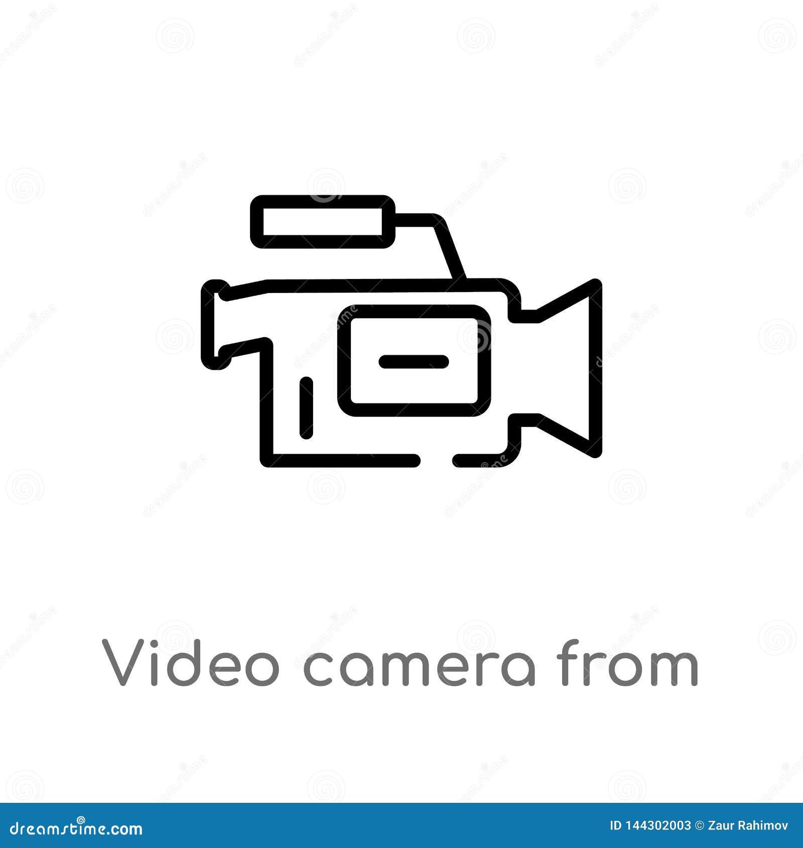 Outline Video Camera from Side View Vector Icon. Isolated Black Simple ...