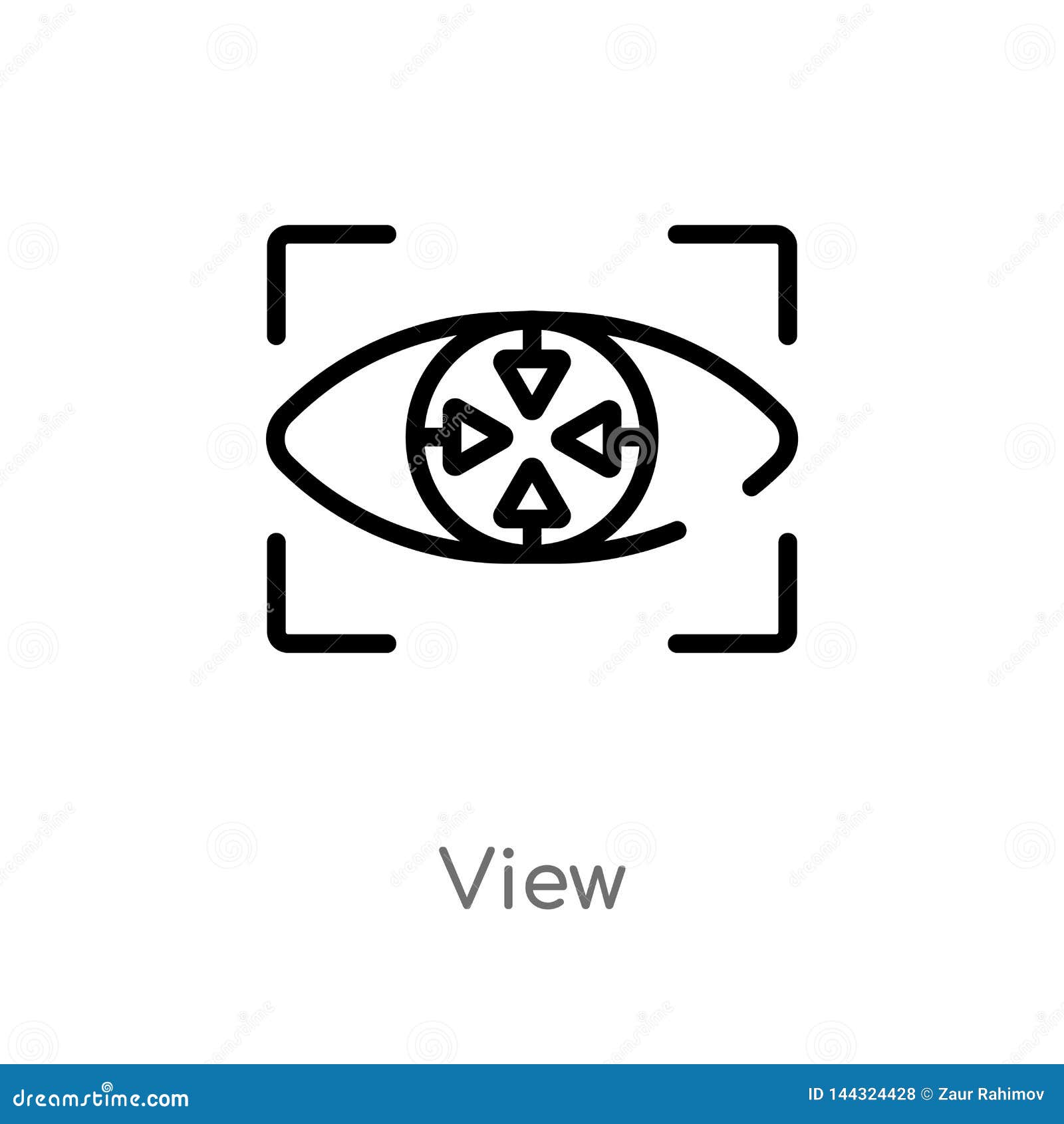 Outline View Vector Icon. Isolated Black Simple Line Element ...