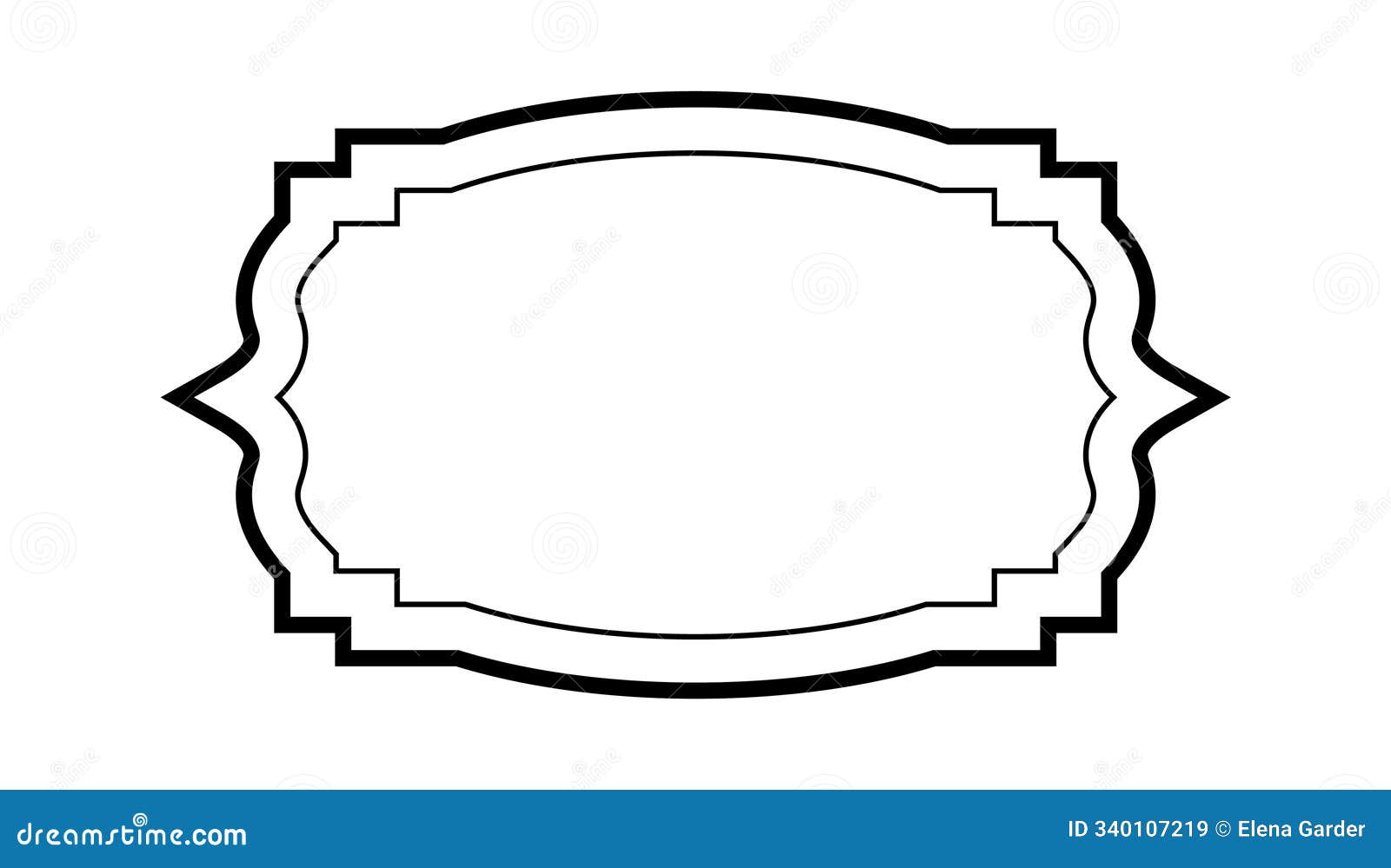 Outline Vintage Label. Vignette Blank Label. Vector Banner Stock ...