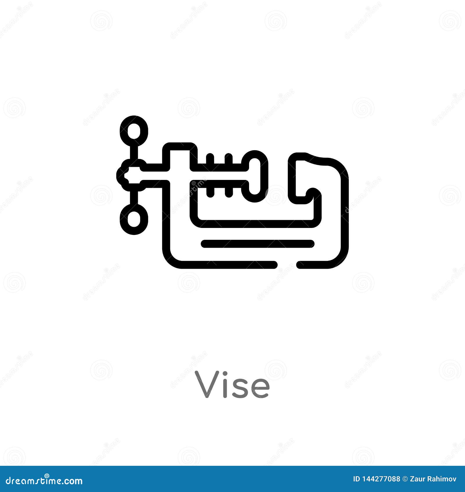 Outline Vise Vector Icon. Isolated Black Simple Line Element ...