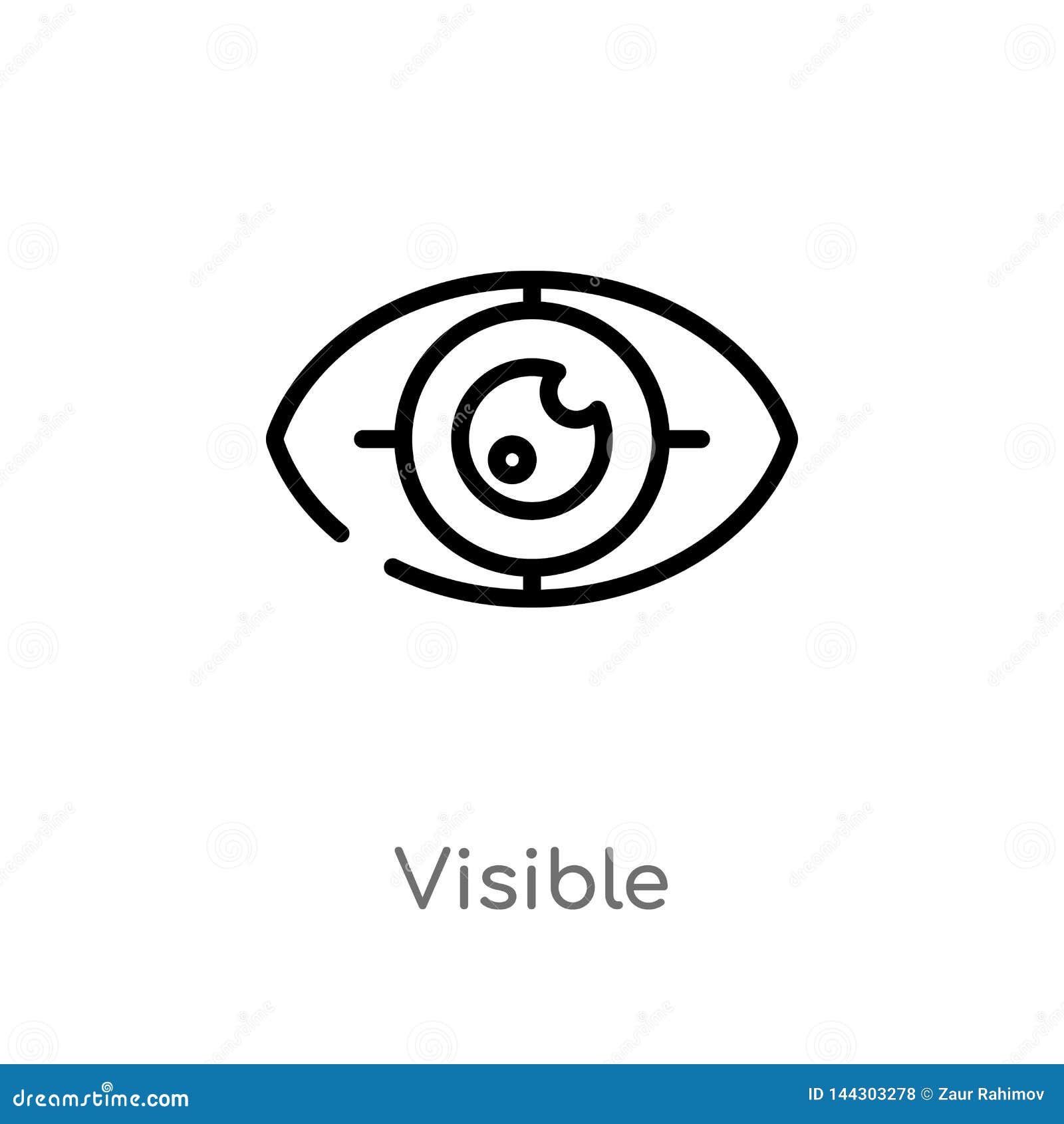 Outline Visible Vector Icon. Isolated Black Simple Line Element ...
