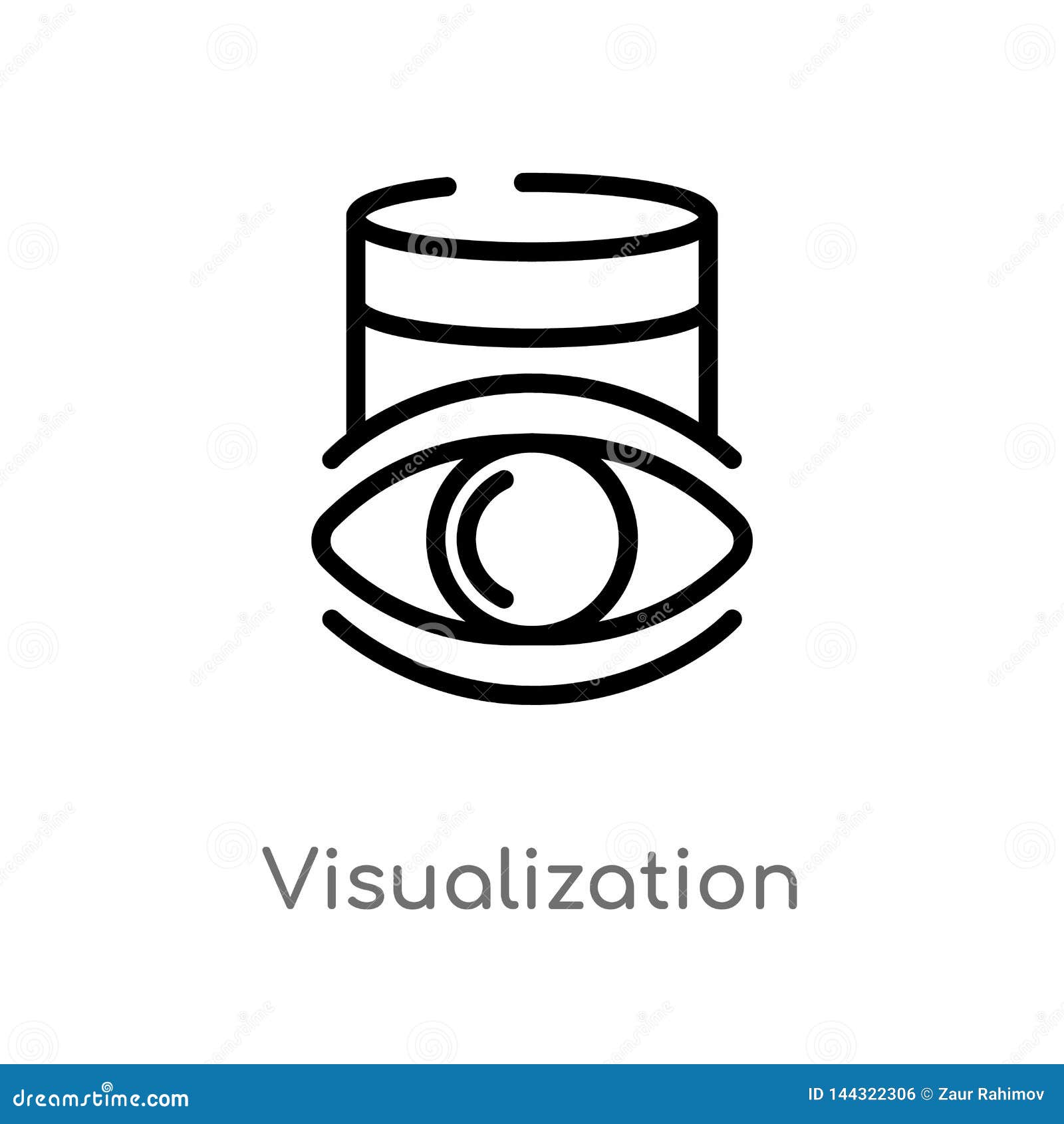 Outline Visualization Vector Icon. Isolated Black Simple Line Element ...