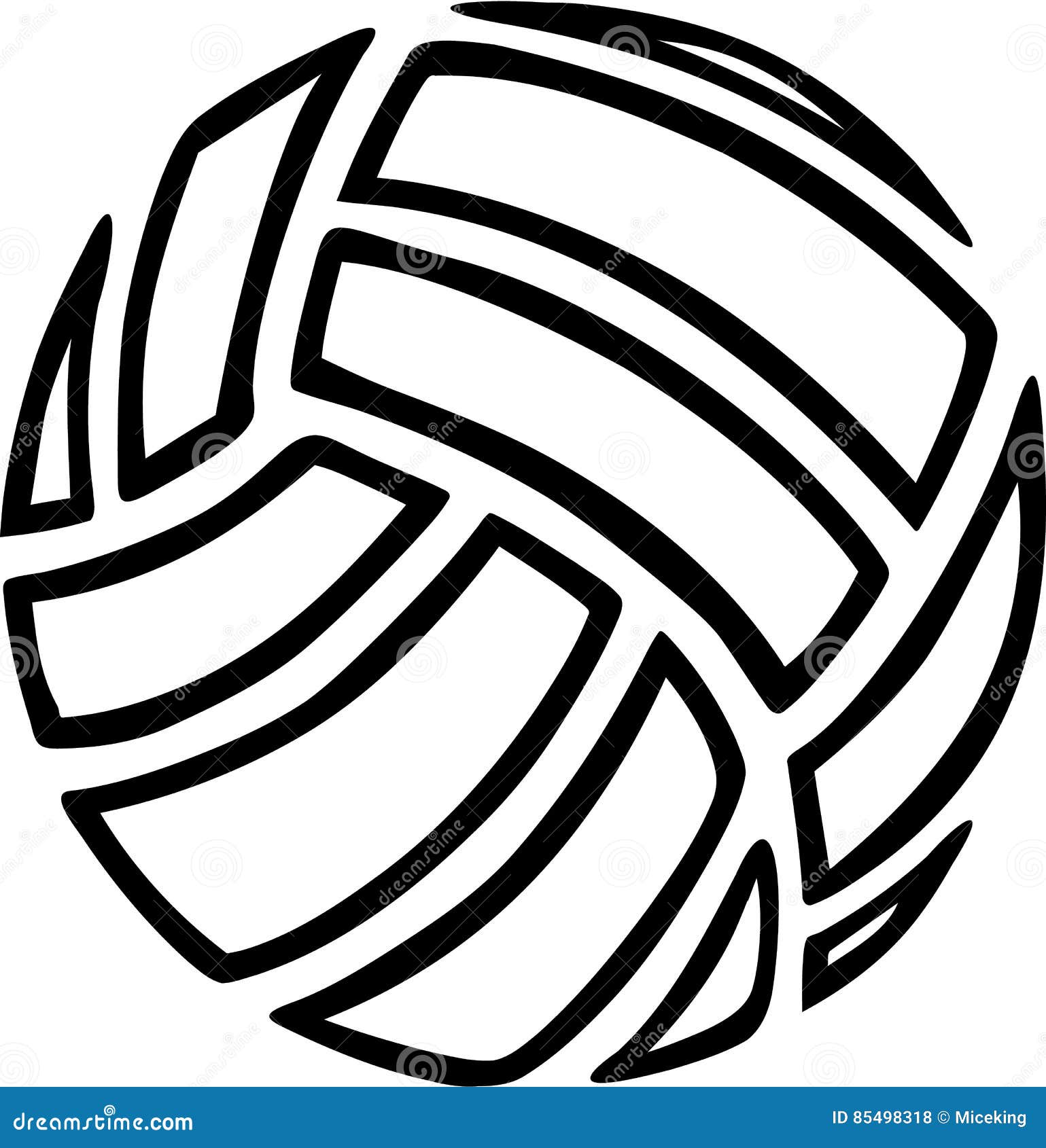 Outline Volleyball stock vector. Illustration of vector - 85498318